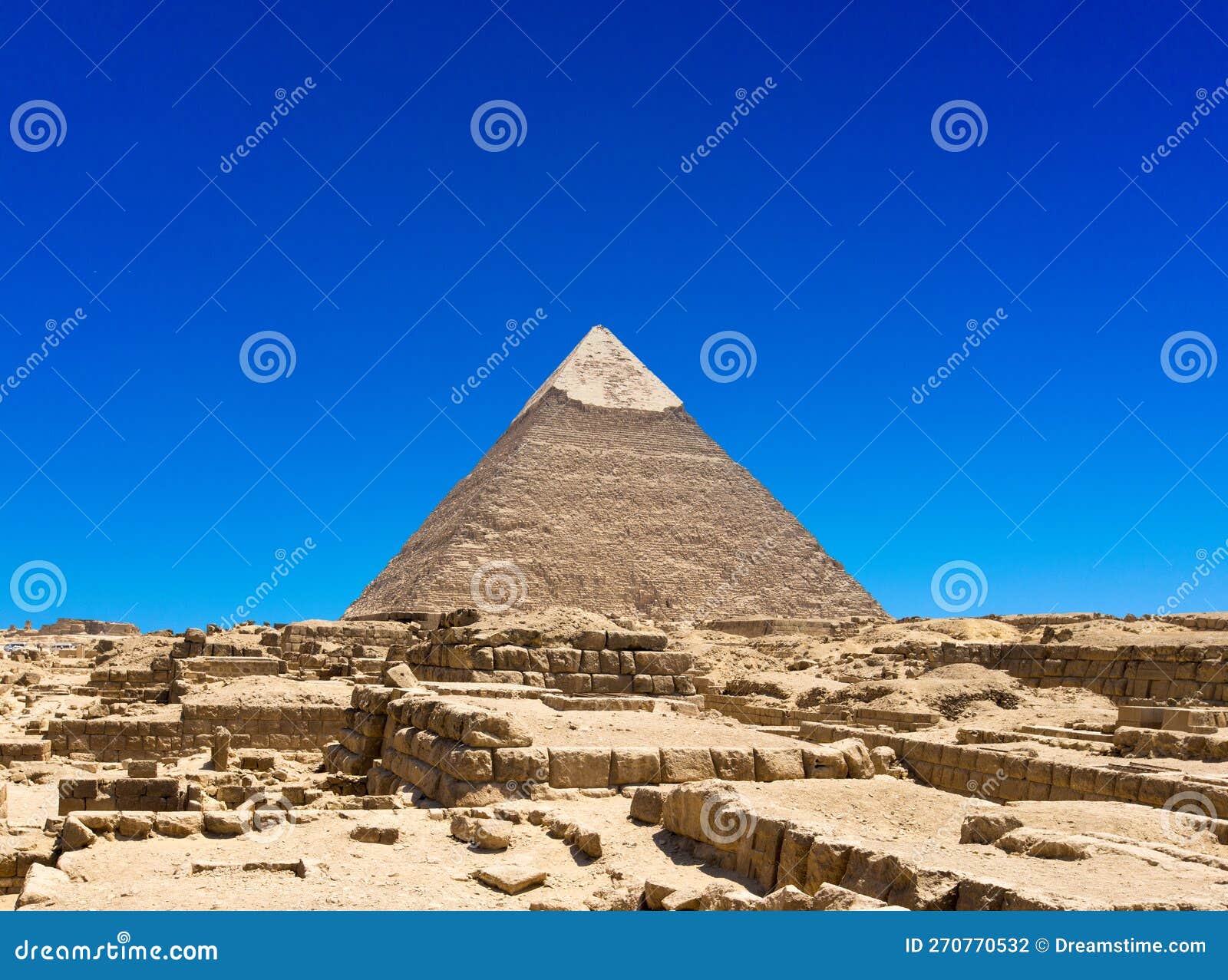 Pyramids with a Beautiful Sky of Giza in Cairo Stock Photo - Image of ...