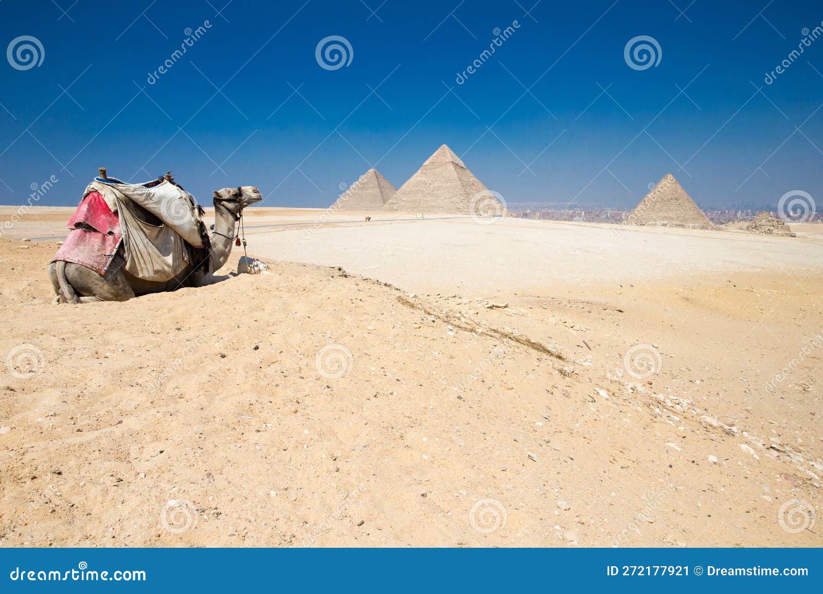 Pyramids with a Beautiful Sky of Giza in Cairo Stock Image - Image of ...