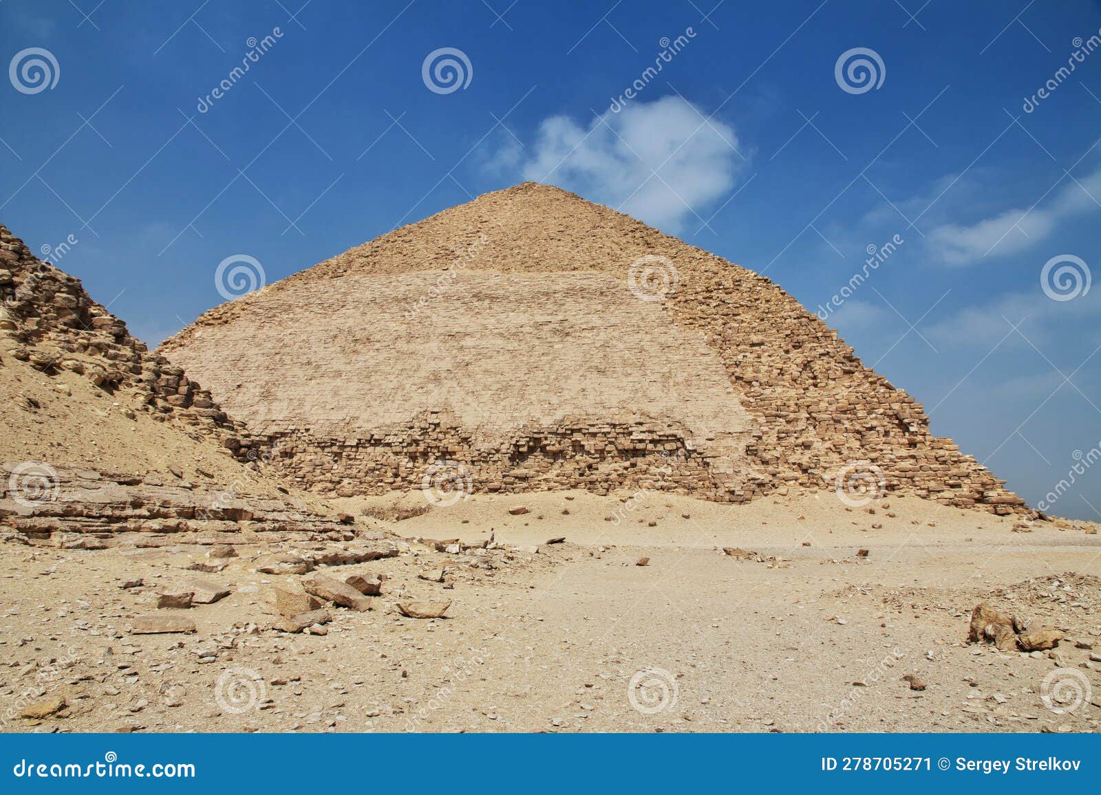 Pyramids in Dahshur, Sahara Desert, Egypt Stock Image - Image of ...