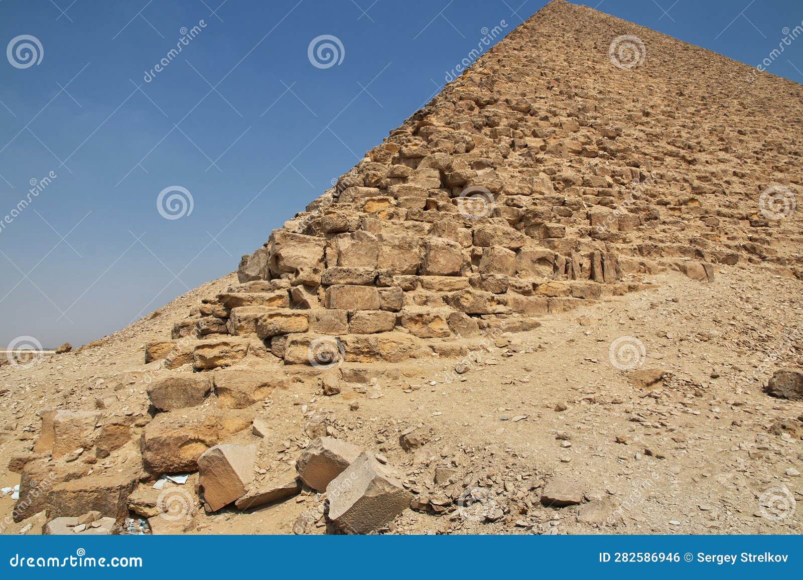Pyramids in Dahshur, Sahara Desert, Egypt Stock Photo - Image of ...