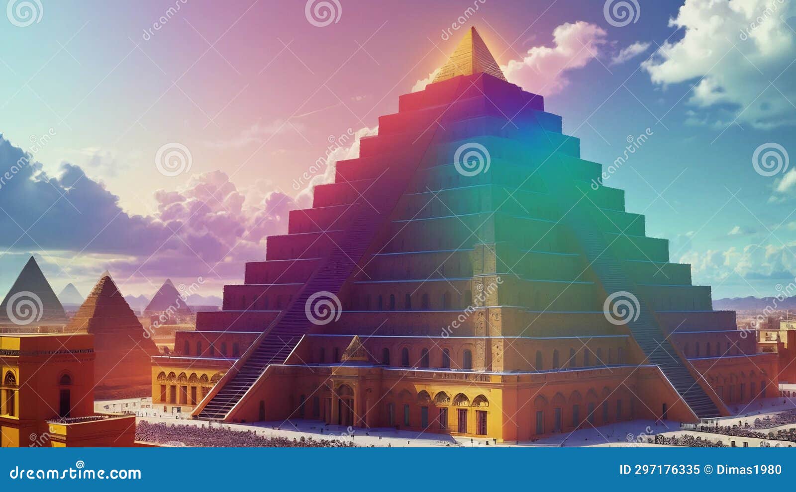 Pyramids in Desert. AI Generated Video Stock Video - Video of desert ...