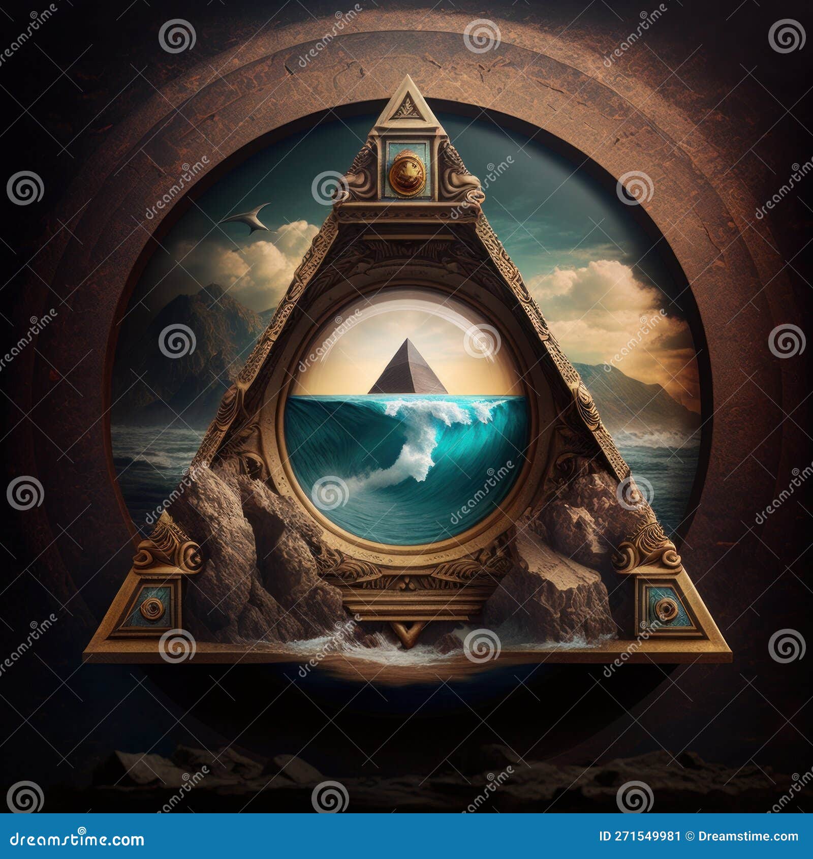 Pyramids Design Image Illustration Image Generative AI Stock ...