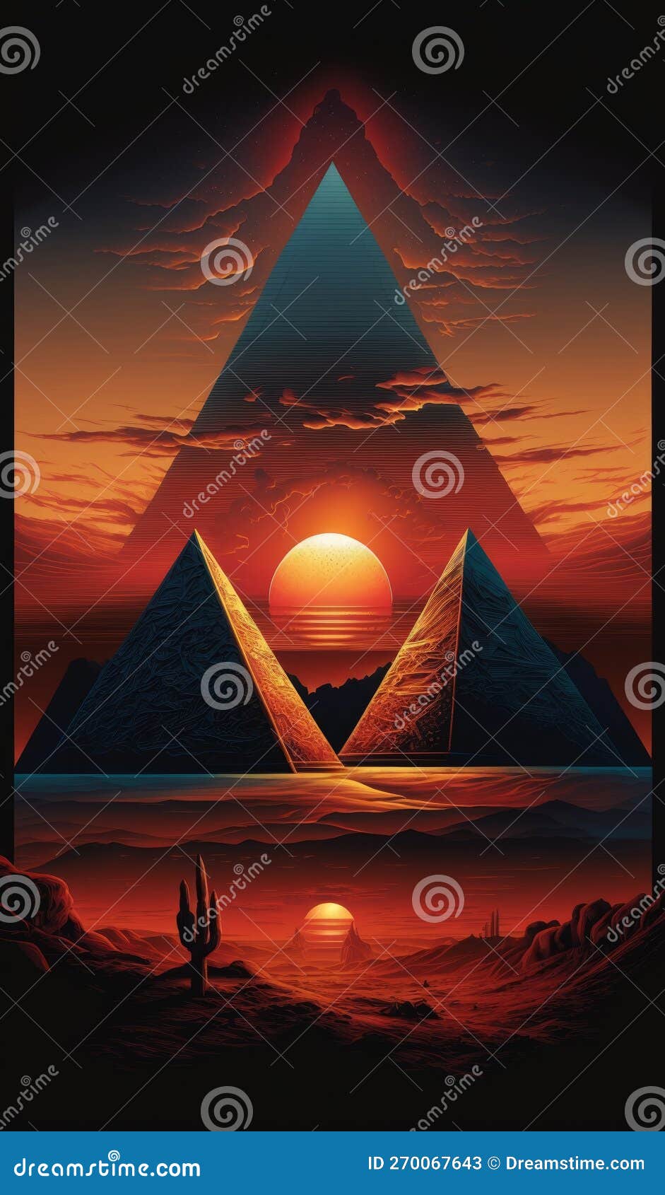 Pyramids in Egypt Beautiful Sunset View Image Generative AI Stock ...