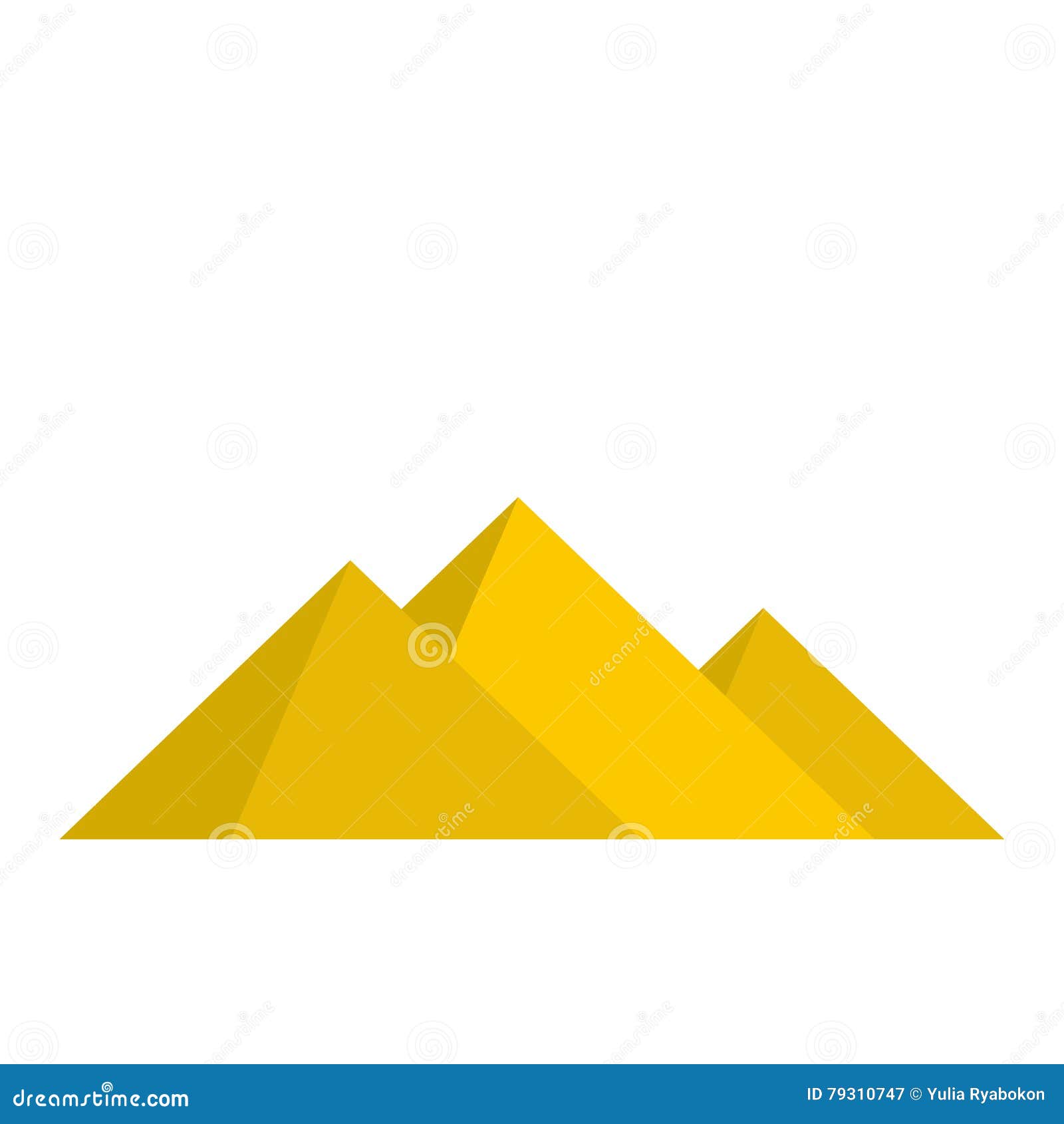 Pyramids of Egypt Icon, Flat Style Stock Vector - Illustration of ...