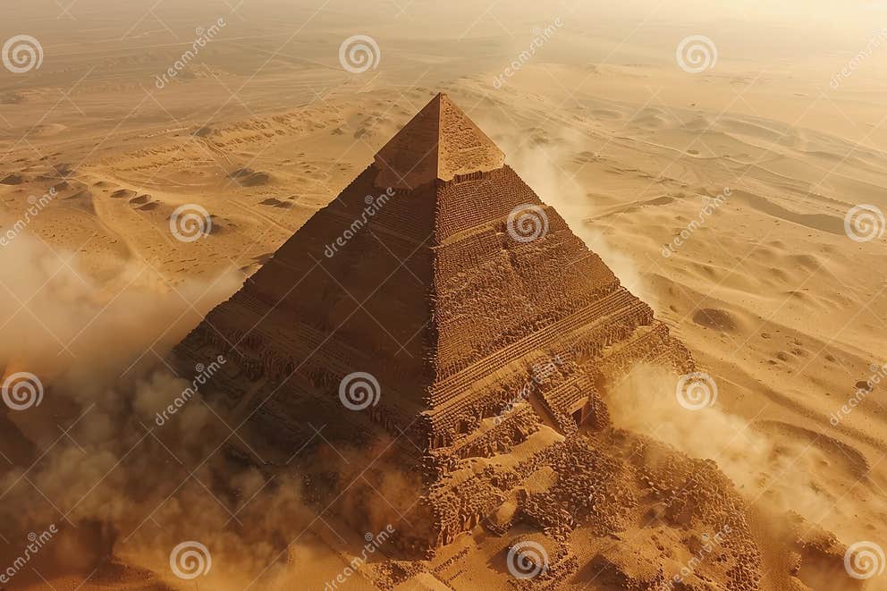 The Pyramids of Egypt are Shown in a Panoramic View from Above Stock ...
