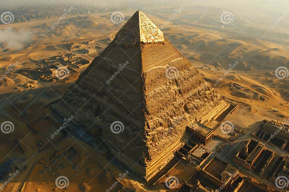 The Pyramids of Egypt are Shown in a Panoramic View from Above Stock ...