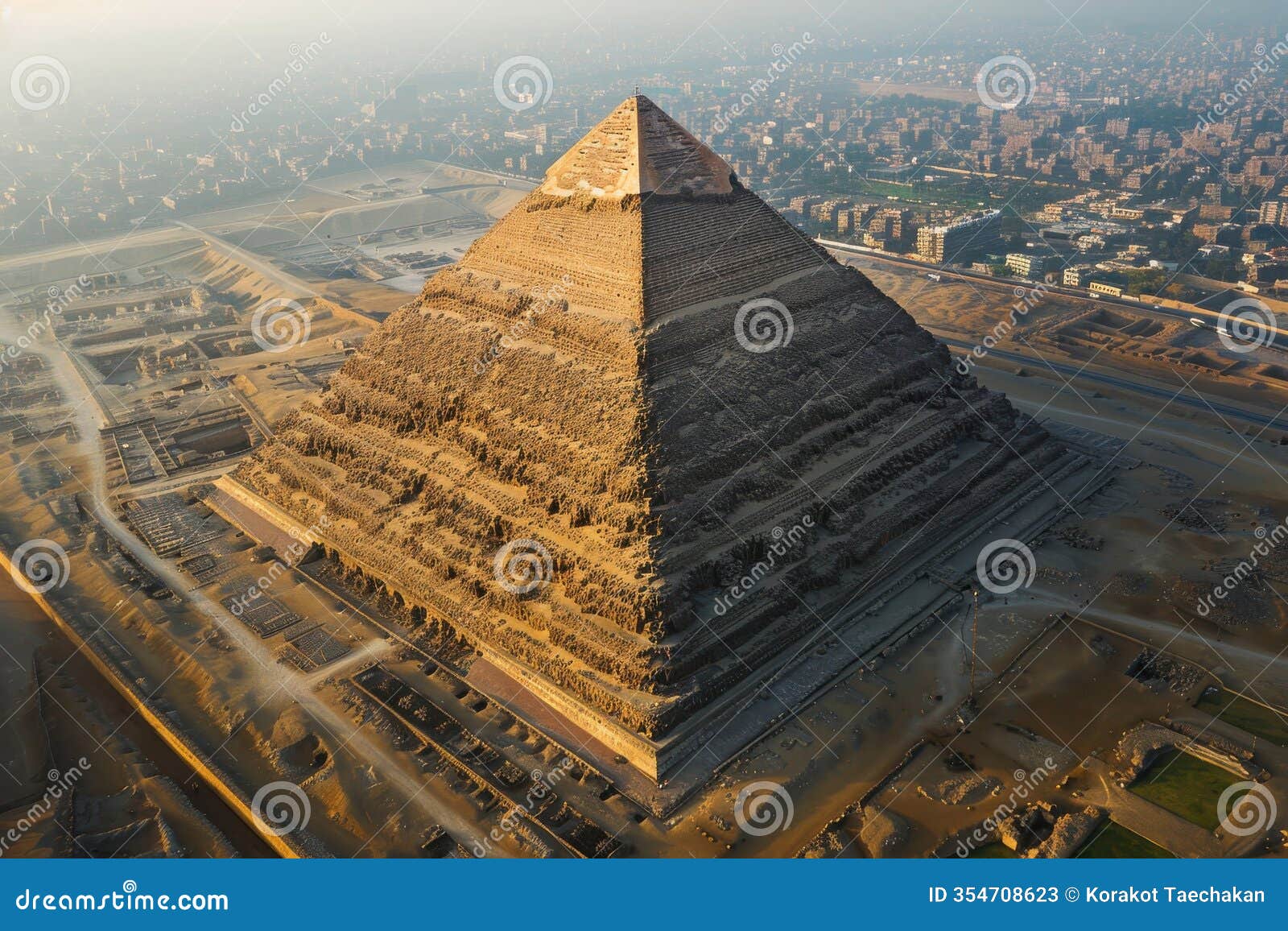 The Pyramids of Egypt are Shown in a Panoramic View from Above Stock ...