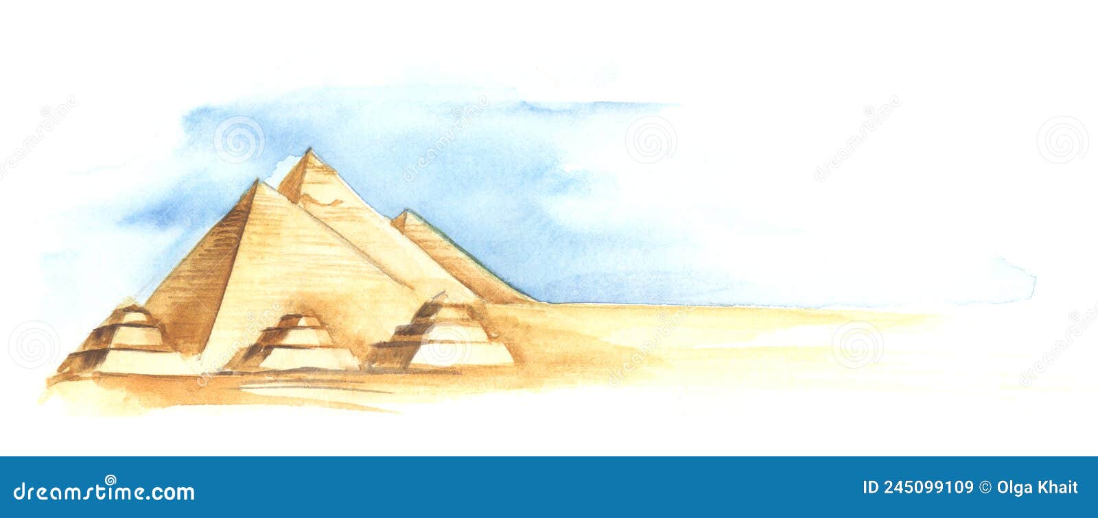 Pyramids of Egypt. Three Large and Three Small Pyramids in the Valley ...