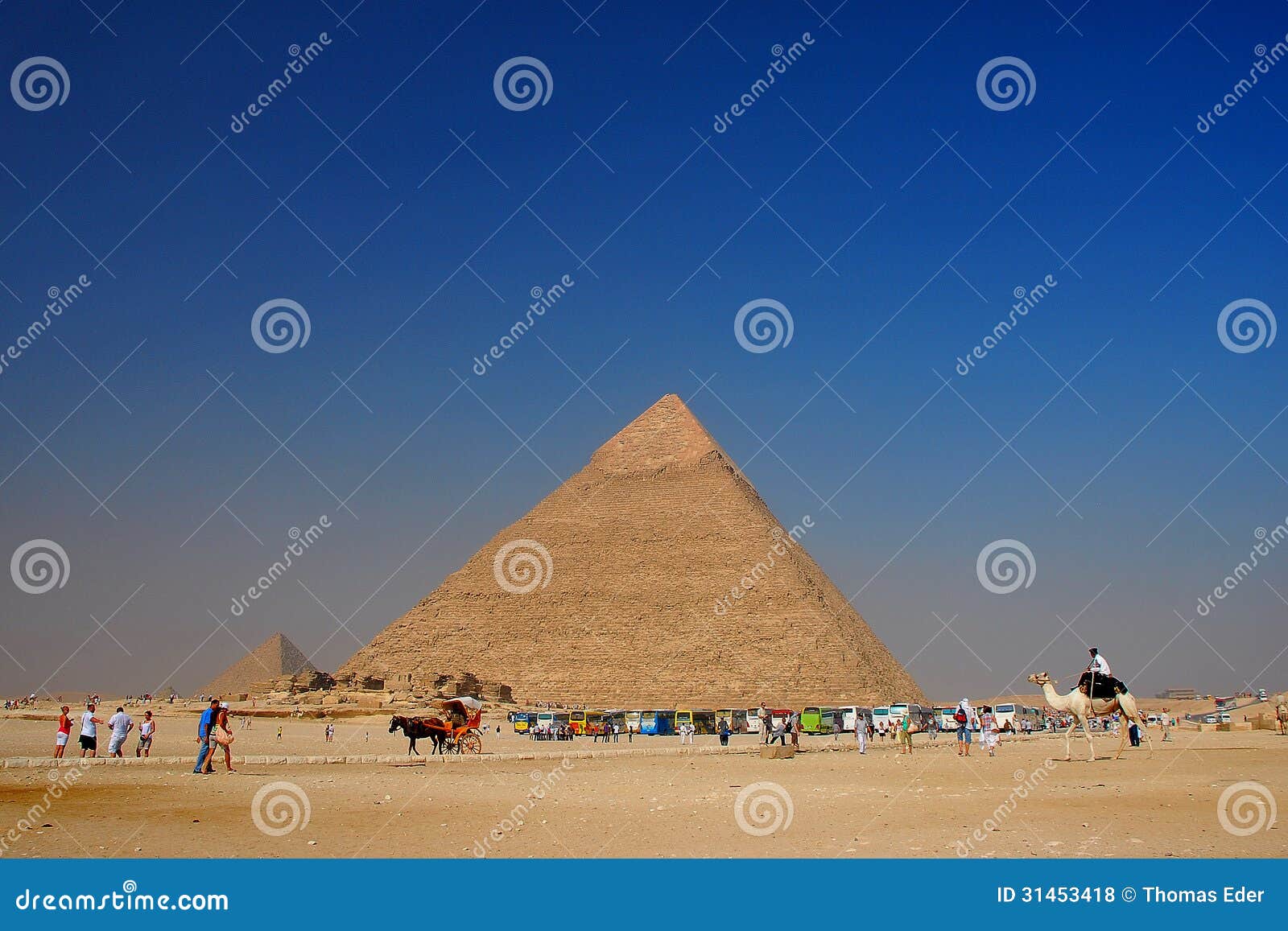 Pyramids in Egypt with Tourists Stock Photo - Image of egyptian, egypt ...