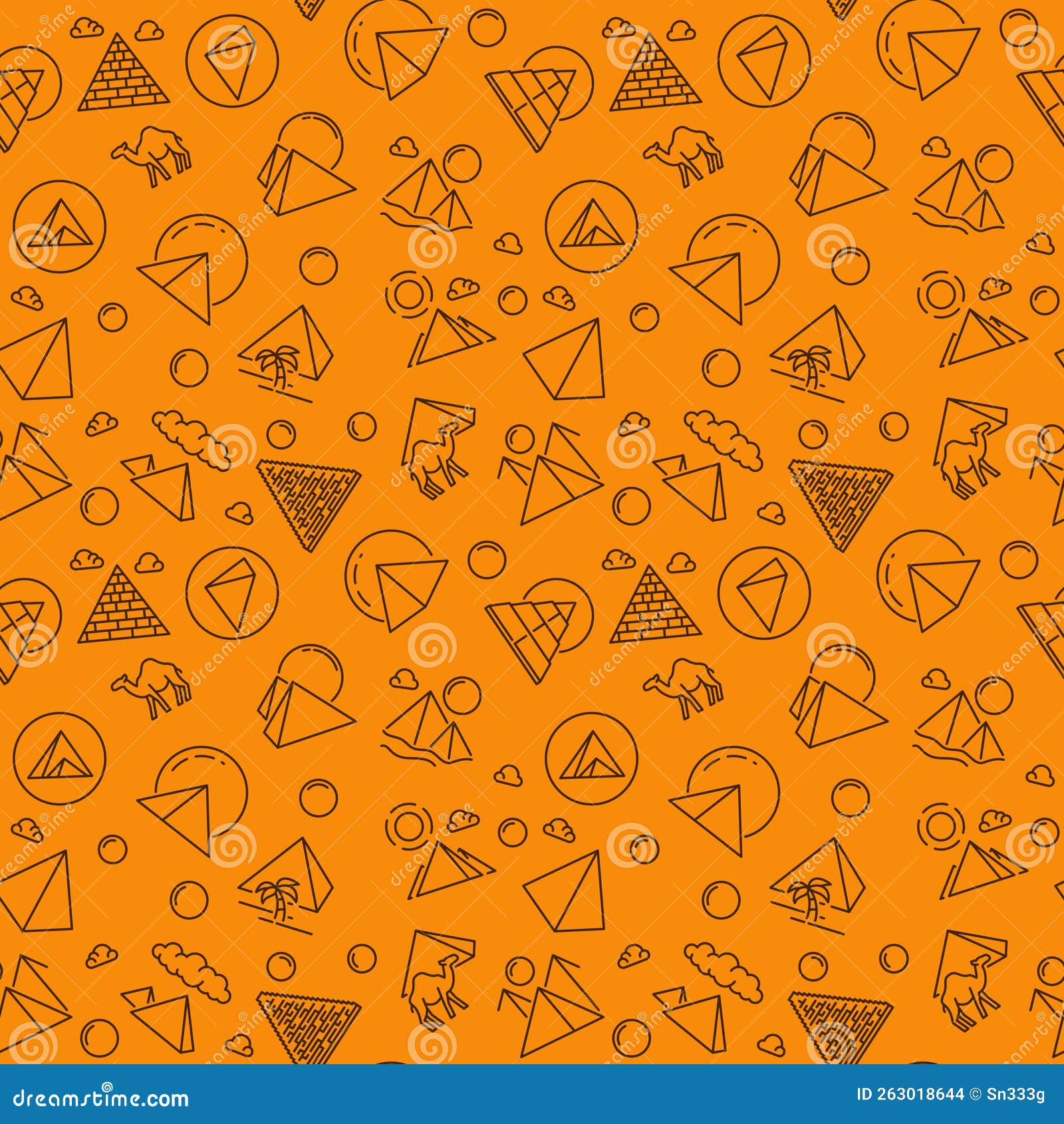 Pyramids in Egypt Vector Concept Creative Linear Seamless Pattern Stock ...