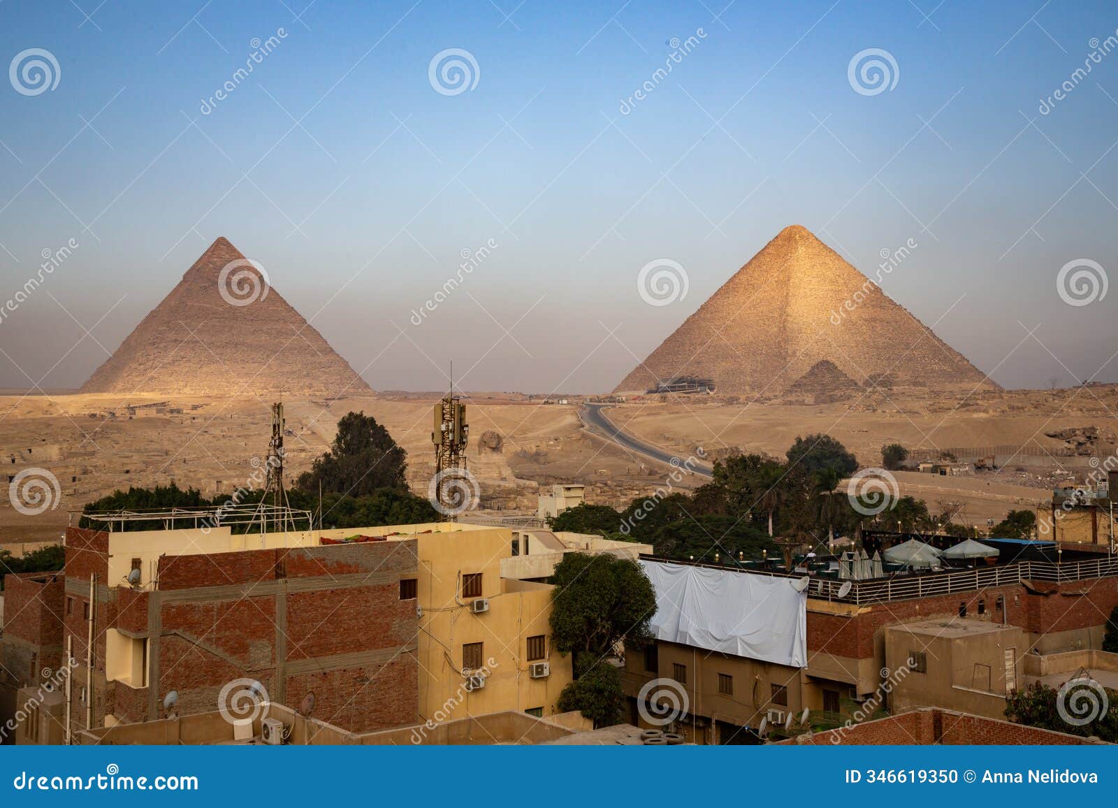 Pyramids of Egypt, View from the Giza Area. Cairo, Egypt, November 1 ...