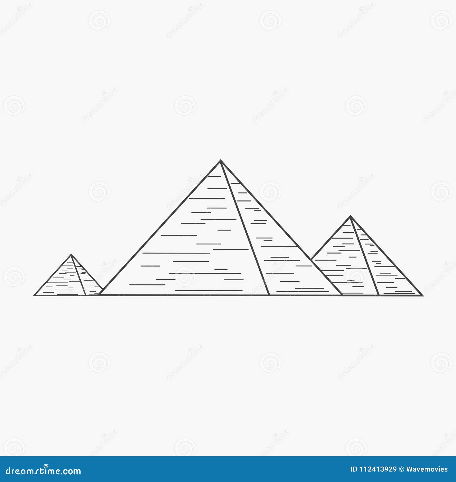 Pyramids Flat Black Outline Design Icon Stock Vector - Illustration of ...