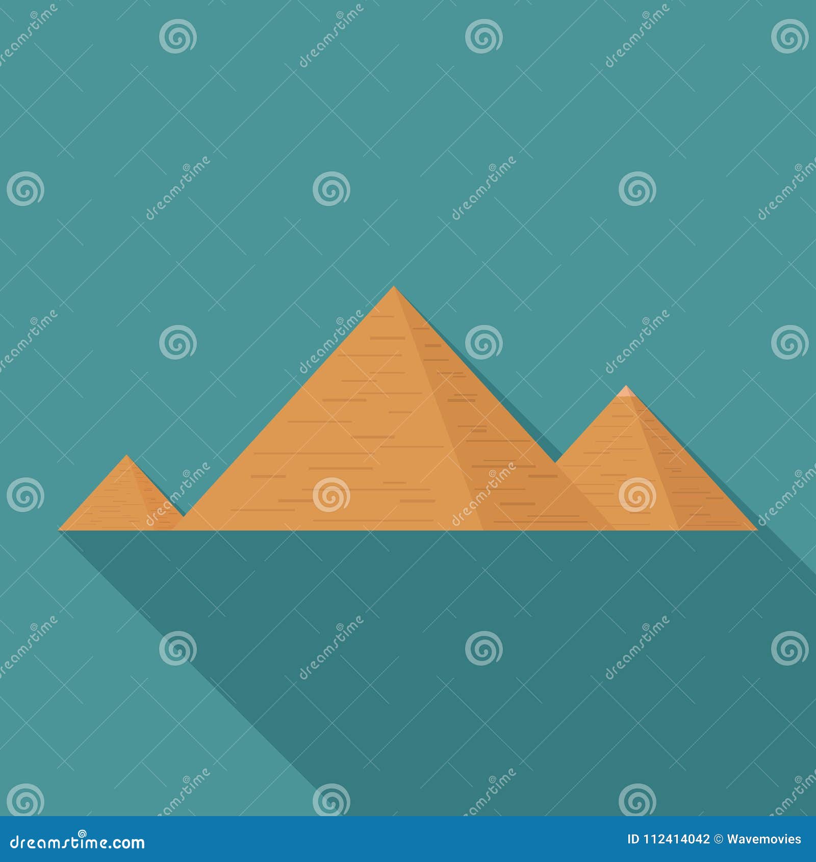 Pyramids Flat Long Shadow Design Icon Stock Vector - Illustration of ...