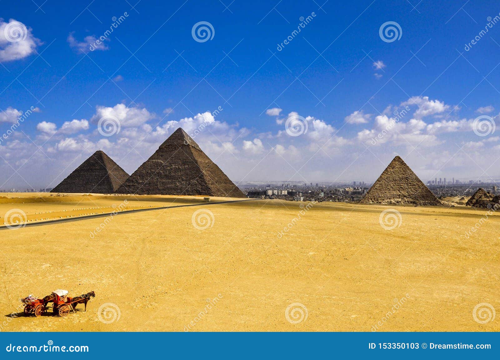 The Oldest Three Great Pyramids of Gaza in Cairo , Egypt, Stock Image ...
