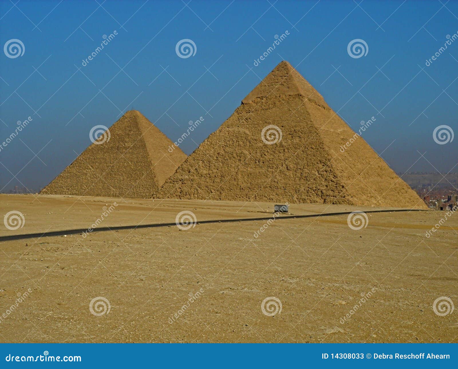 The Pyramids at Giza on a Blue Sky Day. Stock Image - Image of famous ...