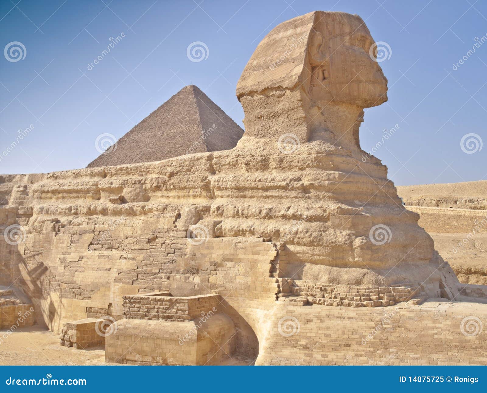 Pyramids in Giza Cairo Egypt and the Sphinx Stock Image - Image of ...