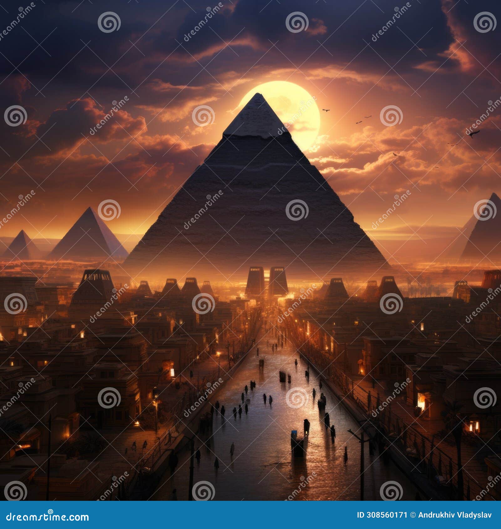 Pyramids of giza city stock illustration. Illustration of ancient ...