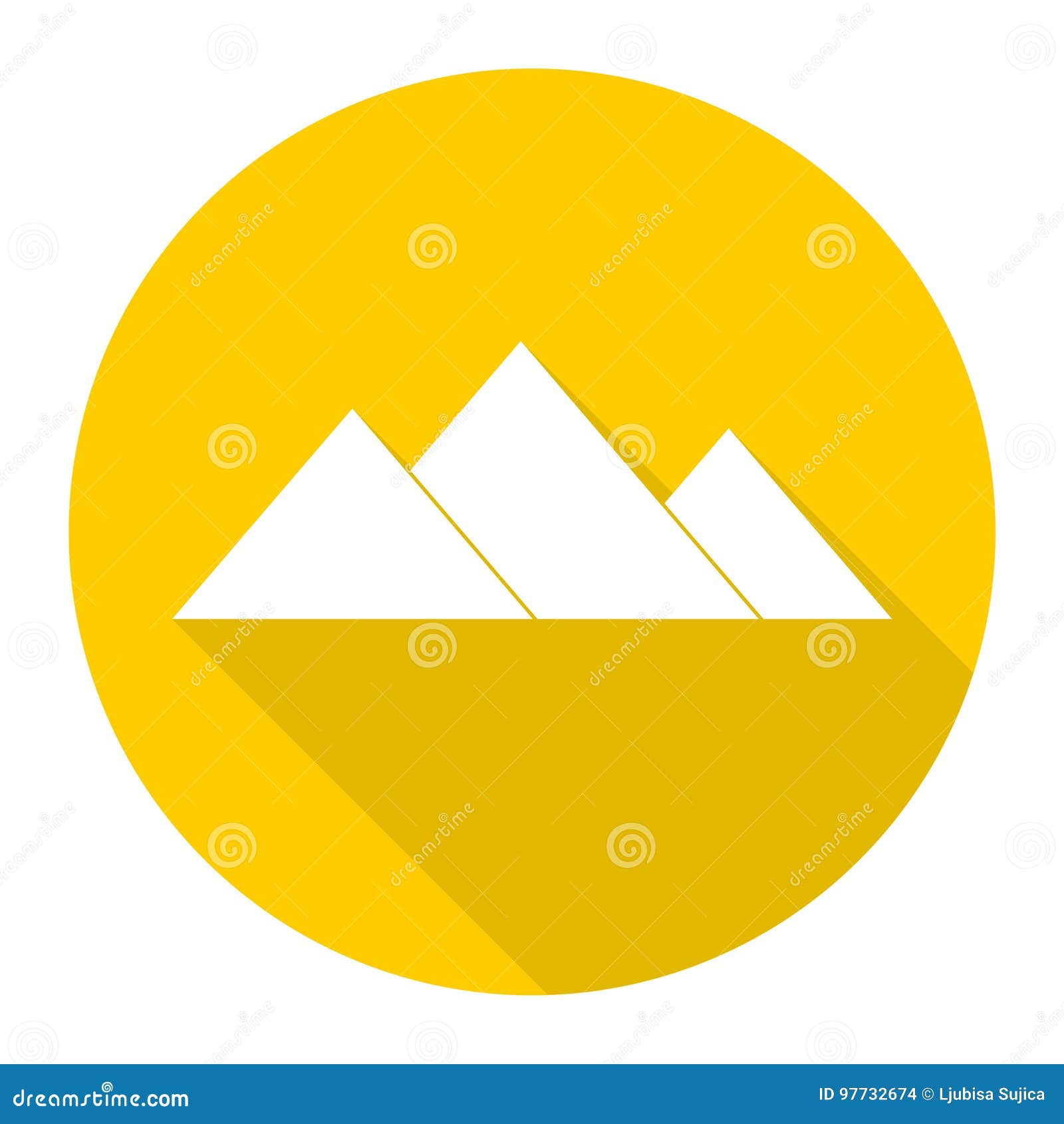 The Pyramids at Giza in Egypt, Pyramid Complex Icon with Long Shadow ...