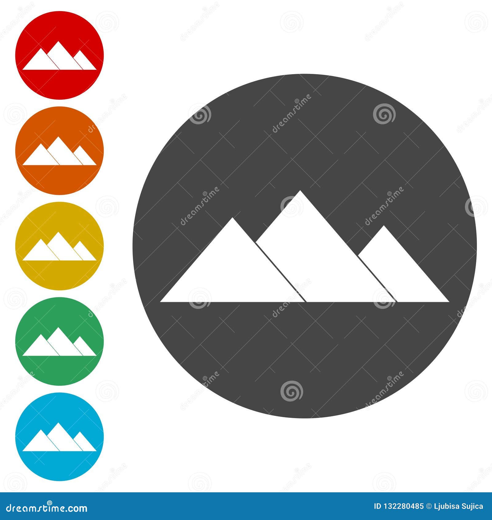 The Pyramids at Giza in Egypt, Pyramid Complex Icon Stock Vector ...