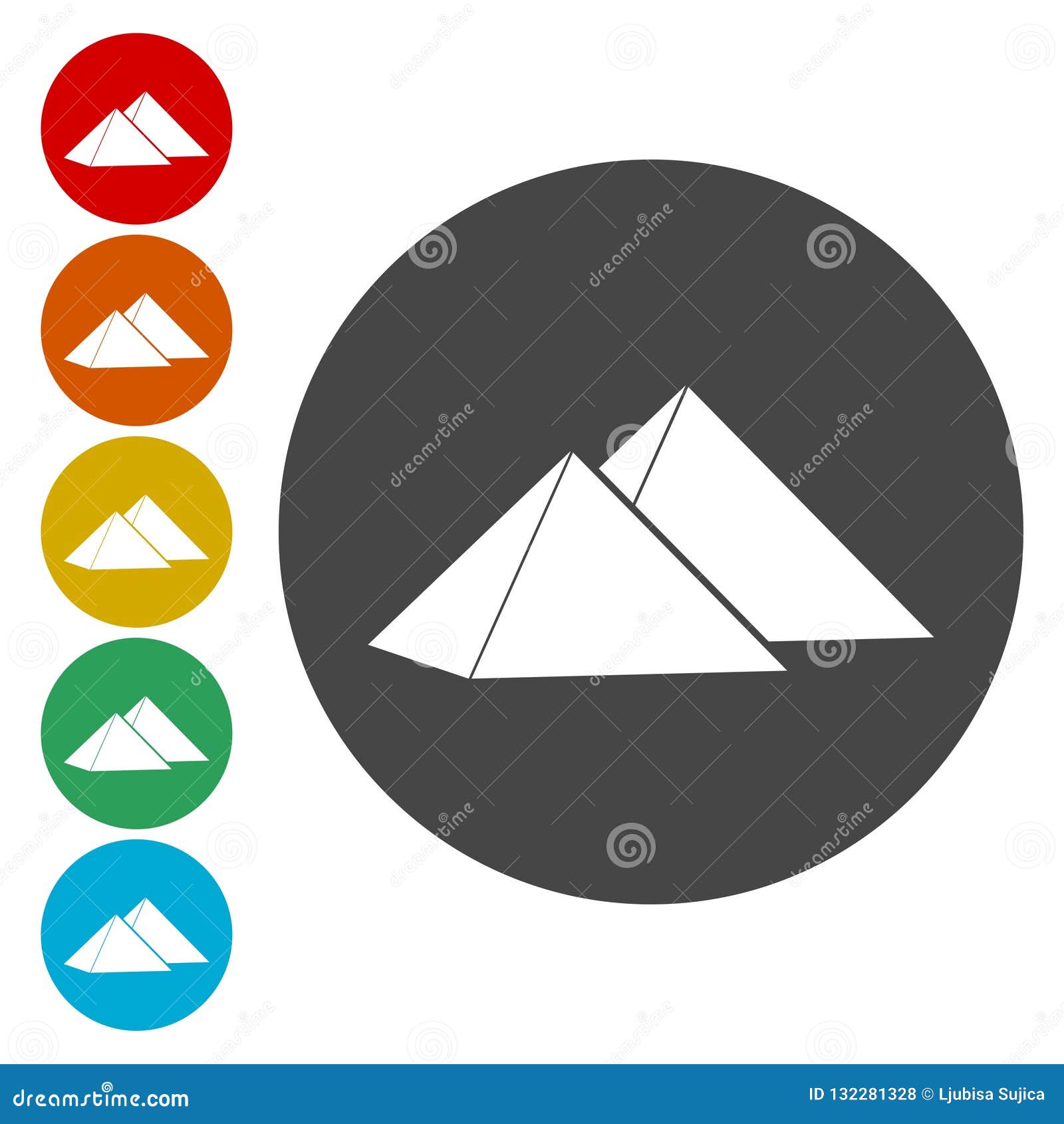 The Pyramids at Giza in Egypt, Pyramid Complex Icon Stock Vector ...