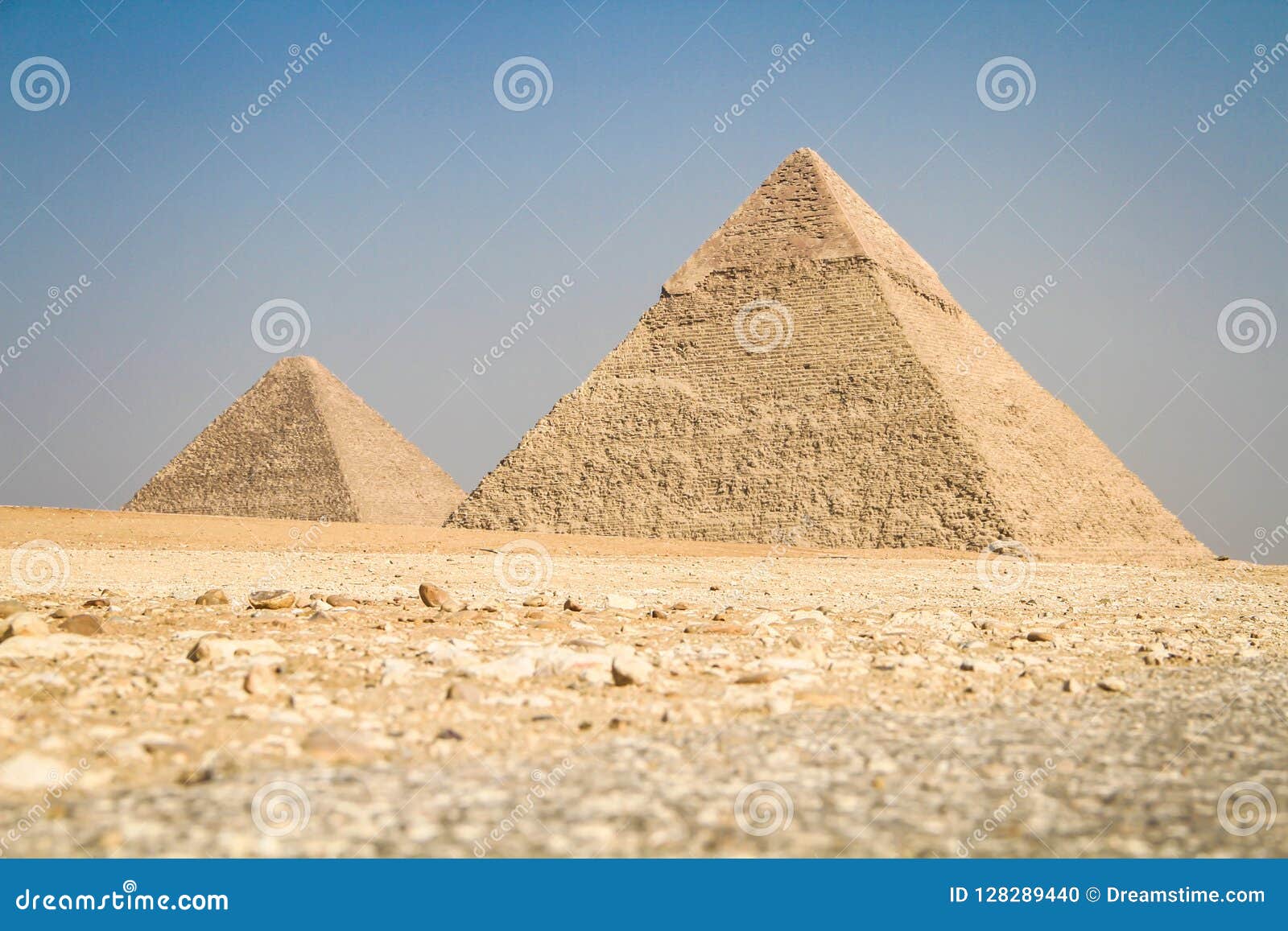 View Of The Pyramids In Giza Desert, Cairo, Egypt Royalty-Free Stock ...