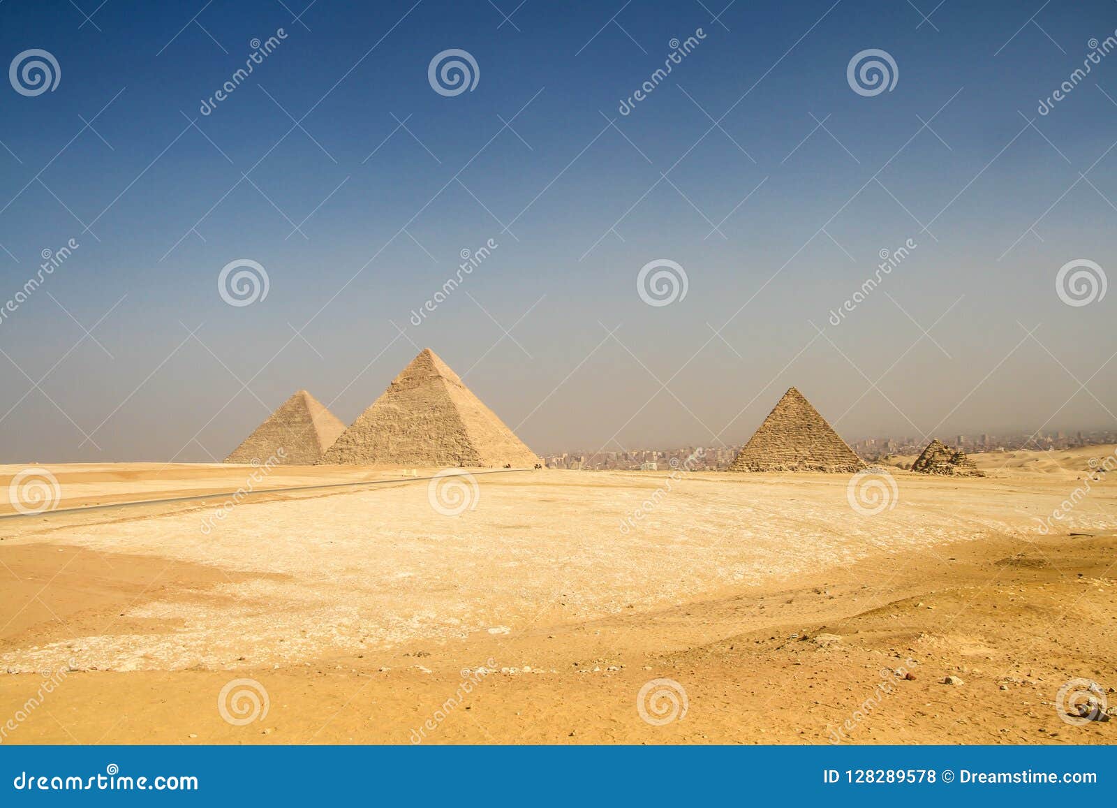 View Of The Pyramids In Giza Desert, Cairo, Egypt Royalty-Free Stock ...