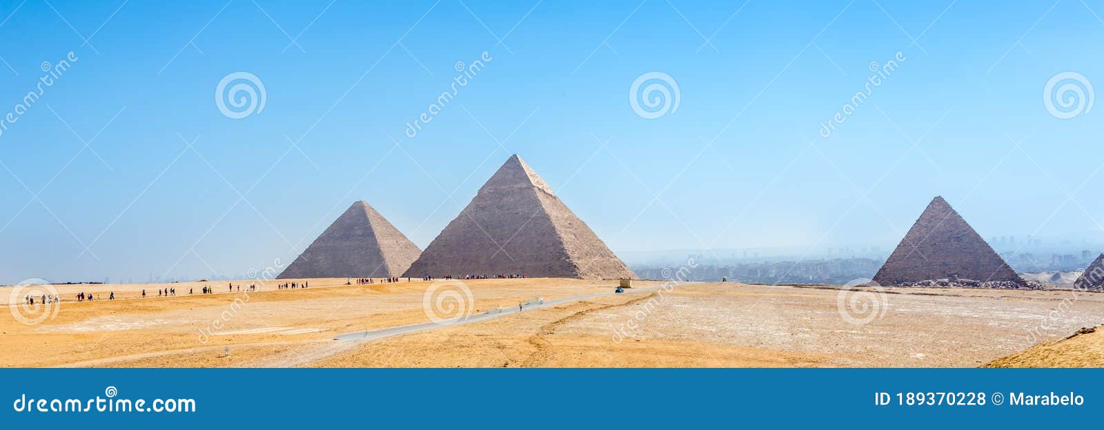 The Pyramids at Giza in Egypt. Web Banner in Panoramic View Stock Photo ...