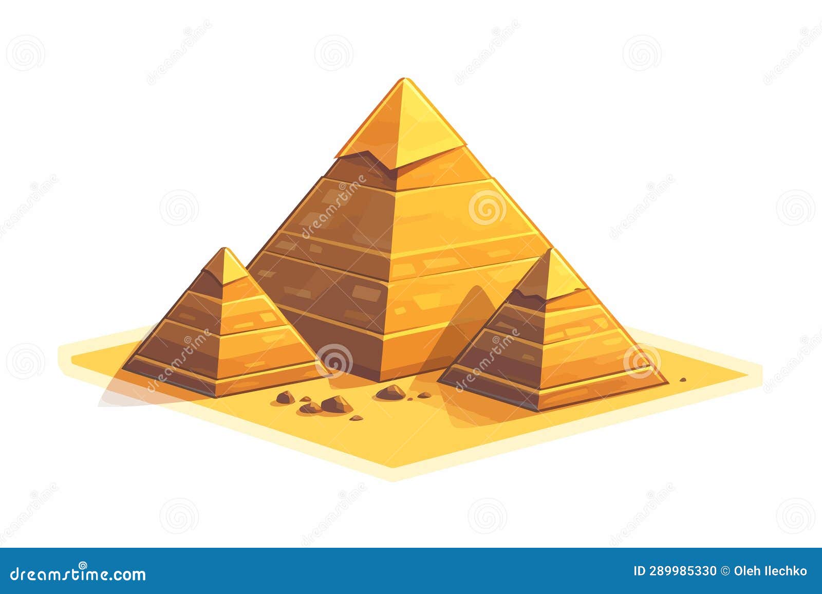 Pyramids of Giza Isometric Vector Flat Isolated Illustration Stock ...