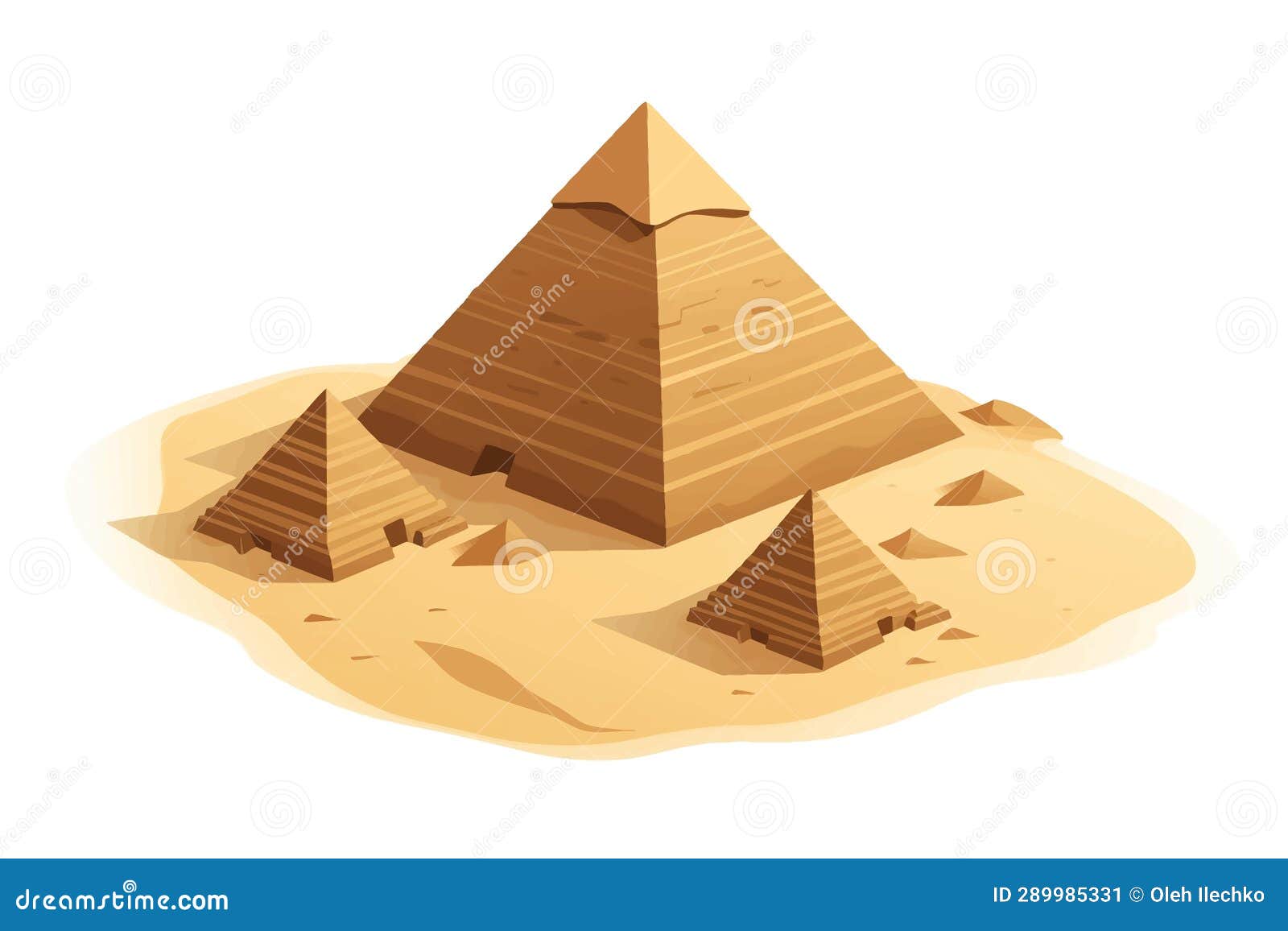 Pyramids of Giza Isometric Vector Flat Isolated Illustration Stock ...