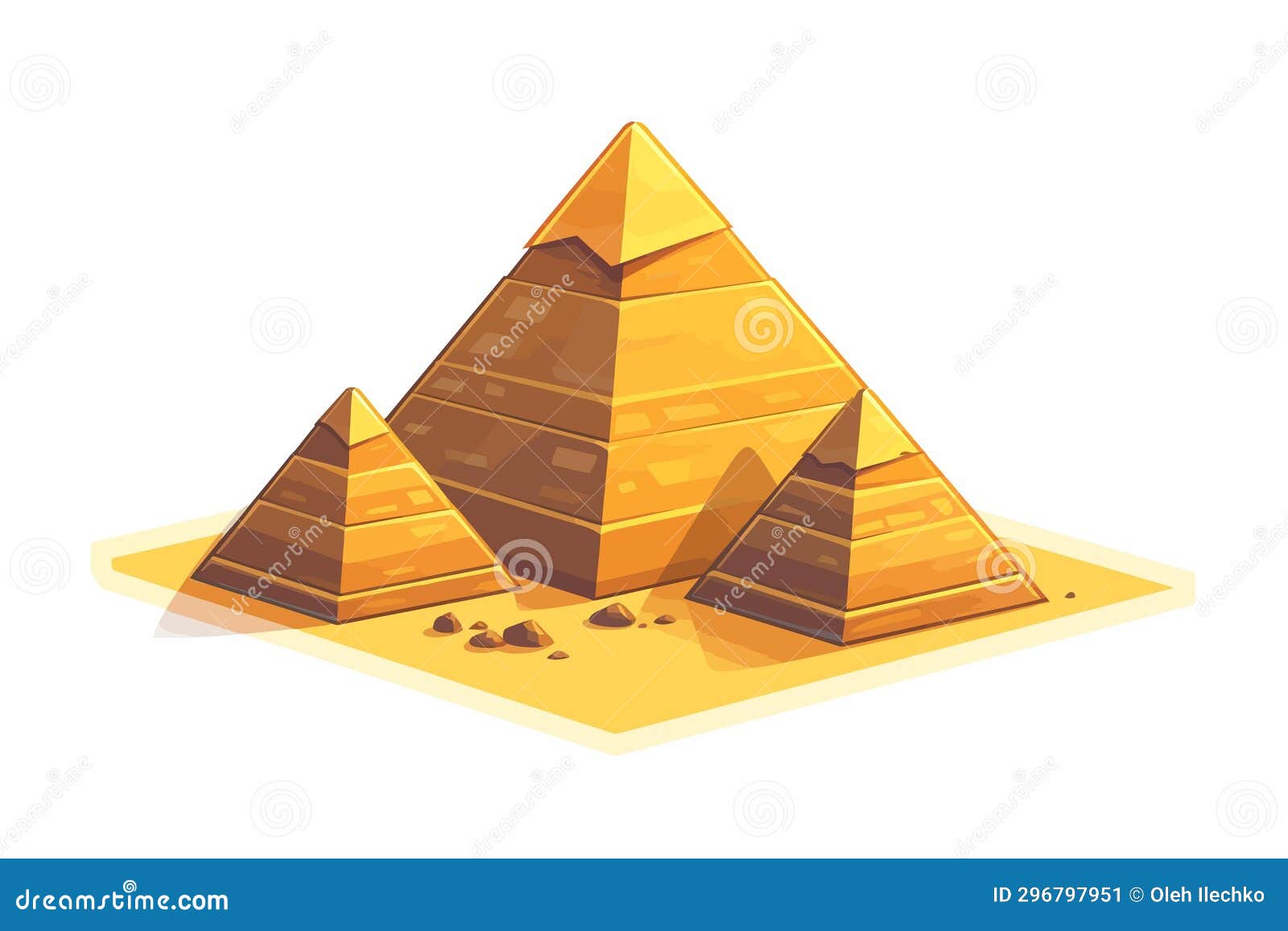 Pyramids of Giza Isometric Vector Flat Isolated Illustration Stock ...