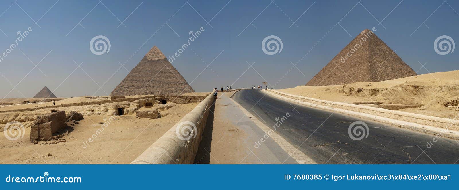 Pyramids of Giza Panorama stock image. Image of kafhre - 7680385