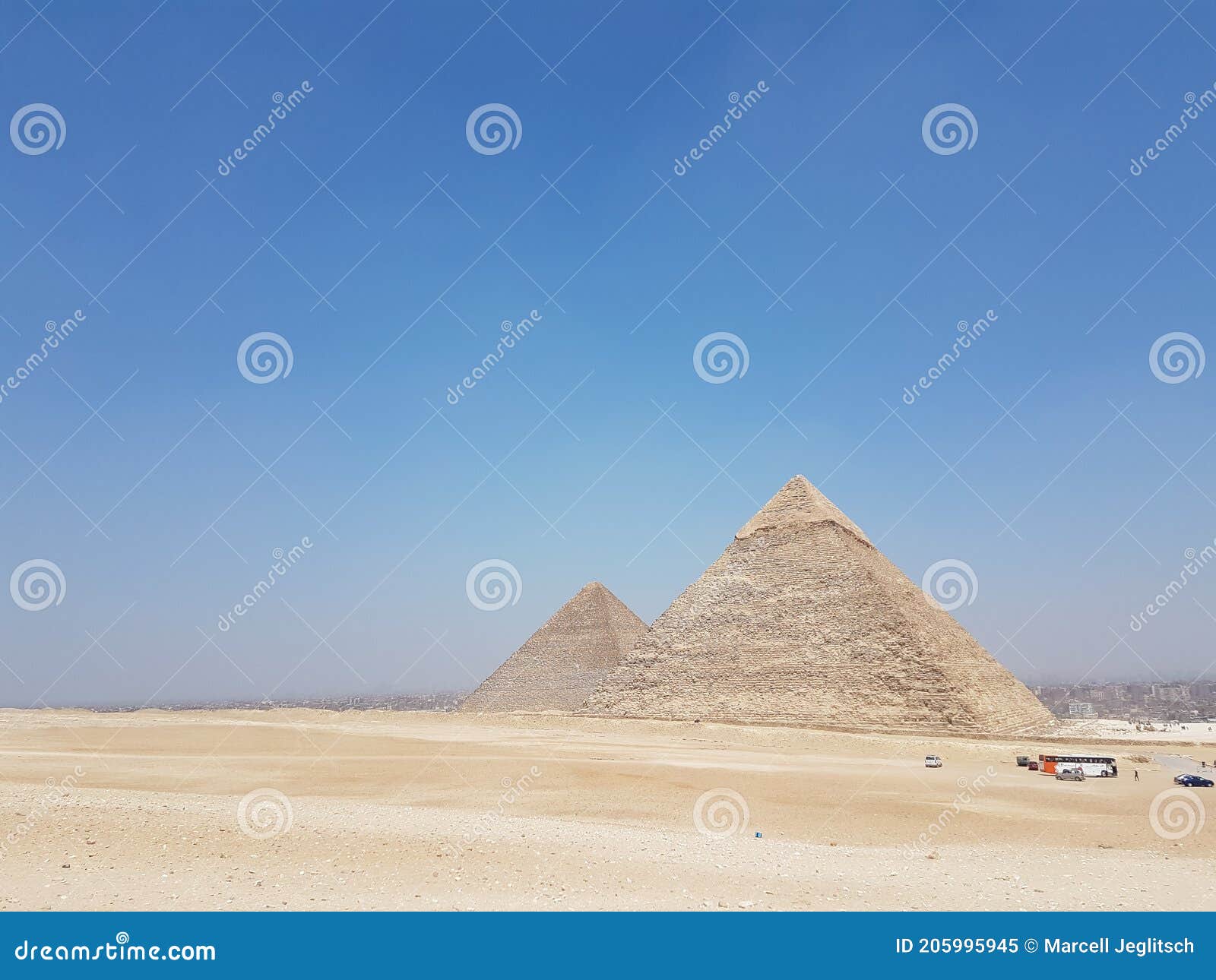 2 Pyramids on Giza Plateau in Egypt Stock Image - Image of sahara ...