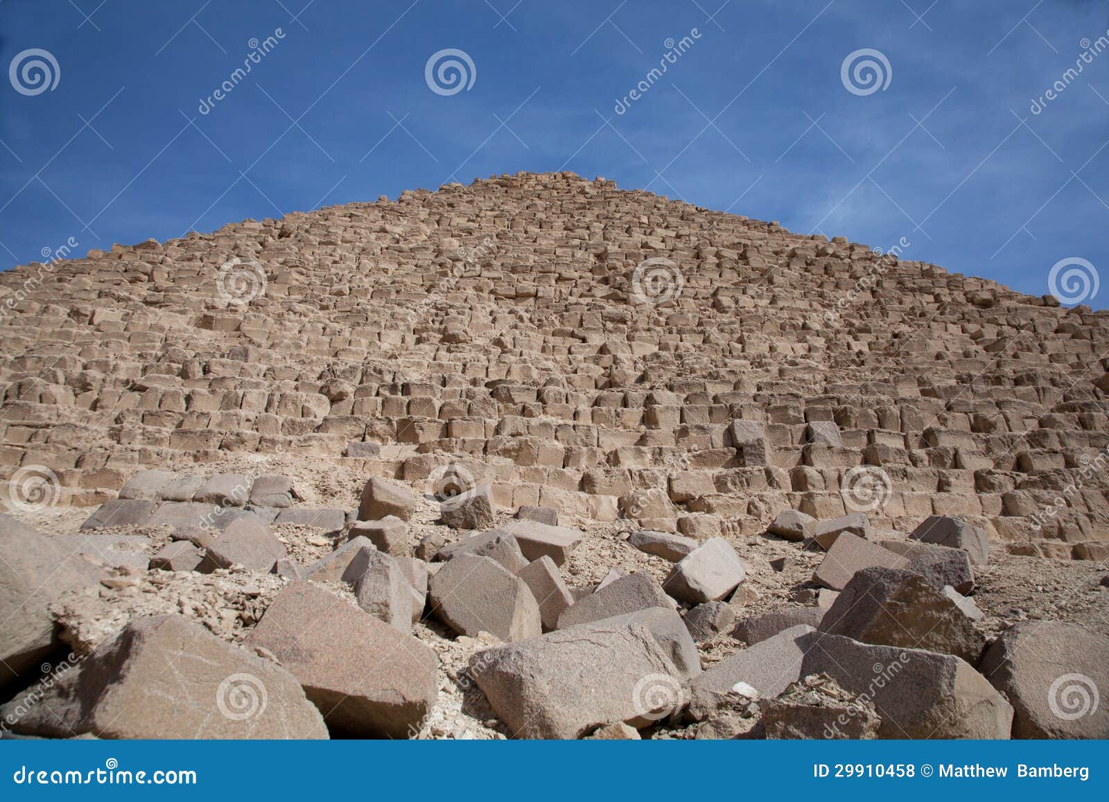 Front View of Pyramid with Tumbling Rocks Stock Photo - Image of bury ...