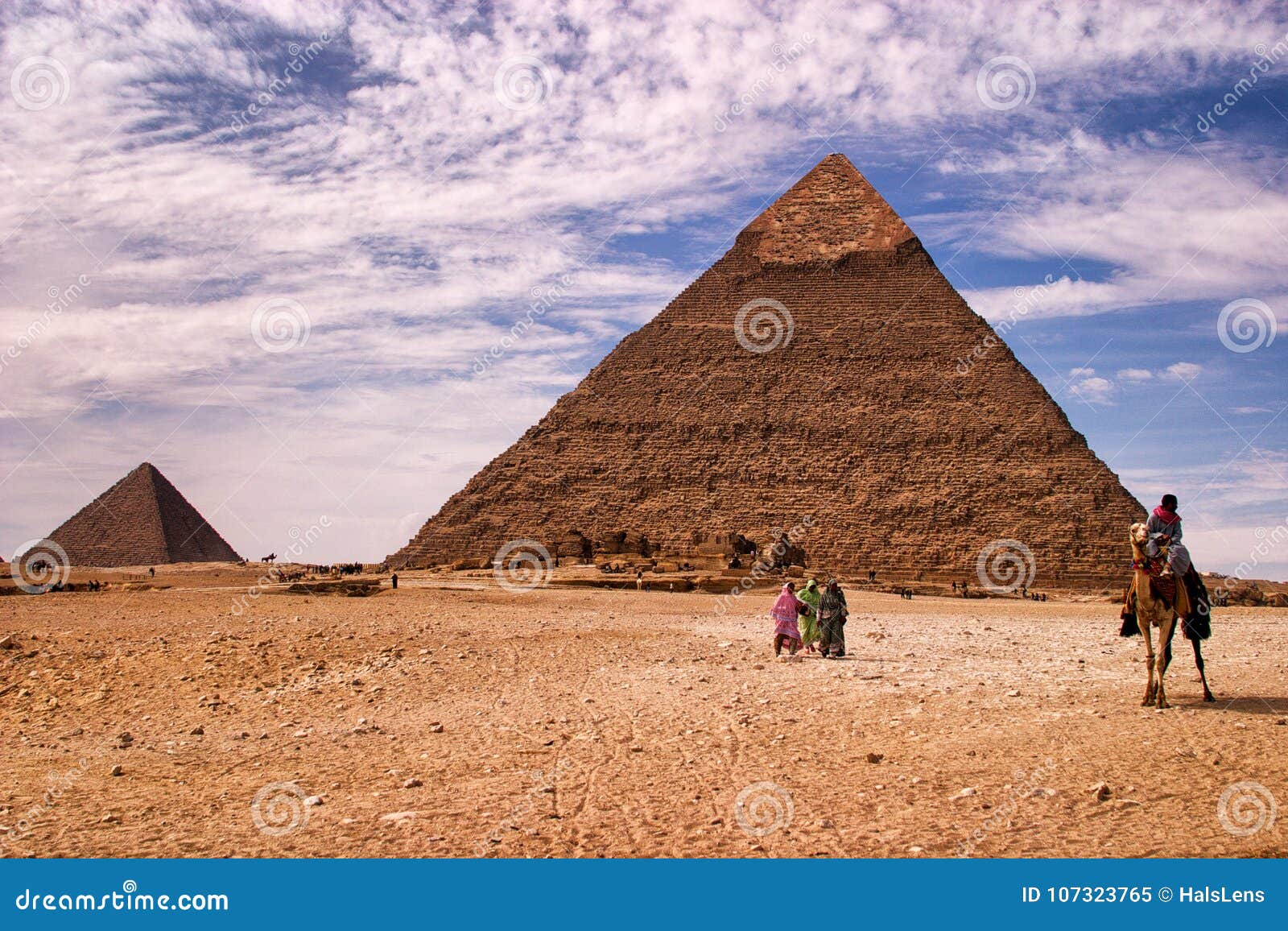 The Pyramids of Giza Under a Blue Sky Editorial Image - Image of ...