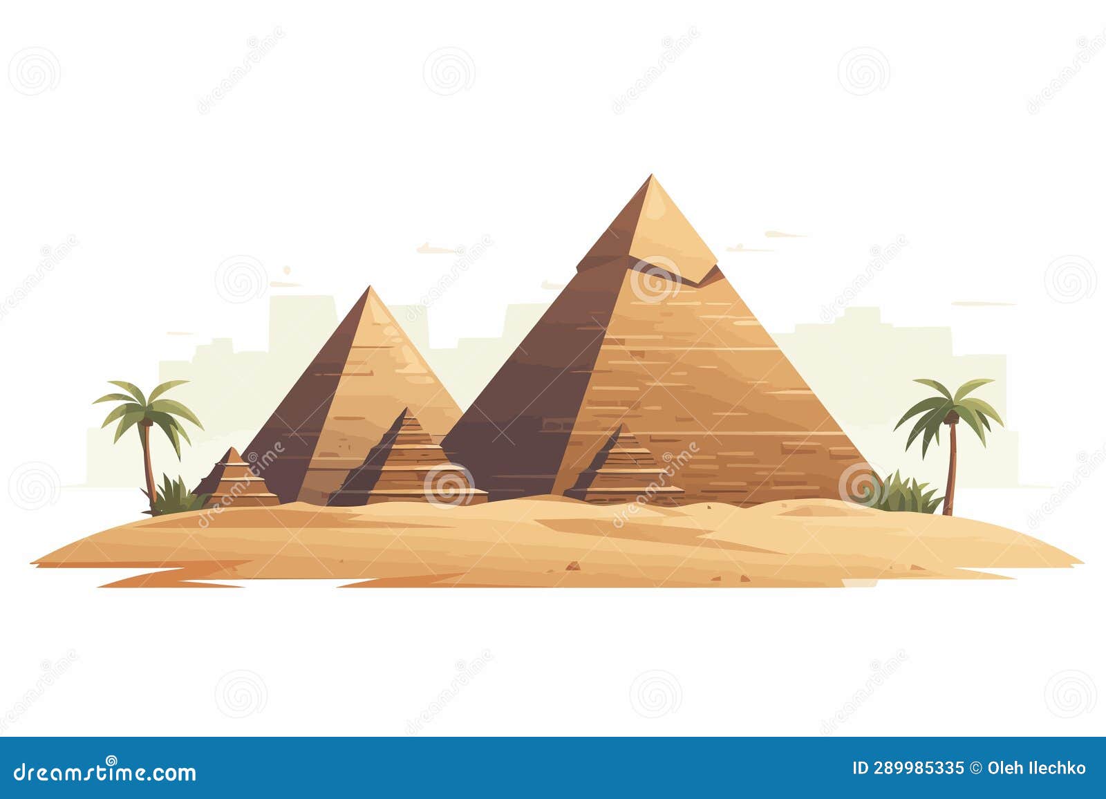 Pyramids of Giza Vector Flat Minimalistic Isolated Illustration Stock ...
