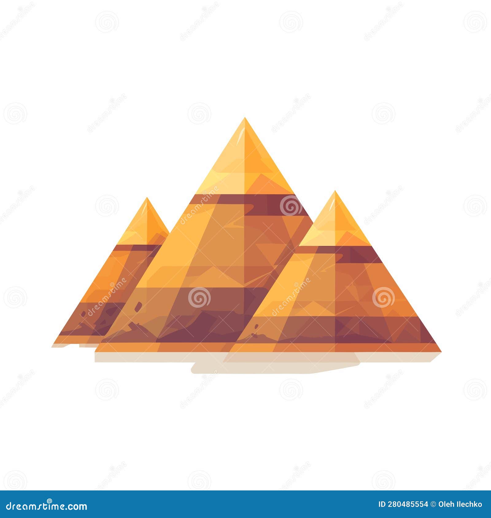 Pyramids of Giza Vector Isolated on White Stock Vector - Illustration ...