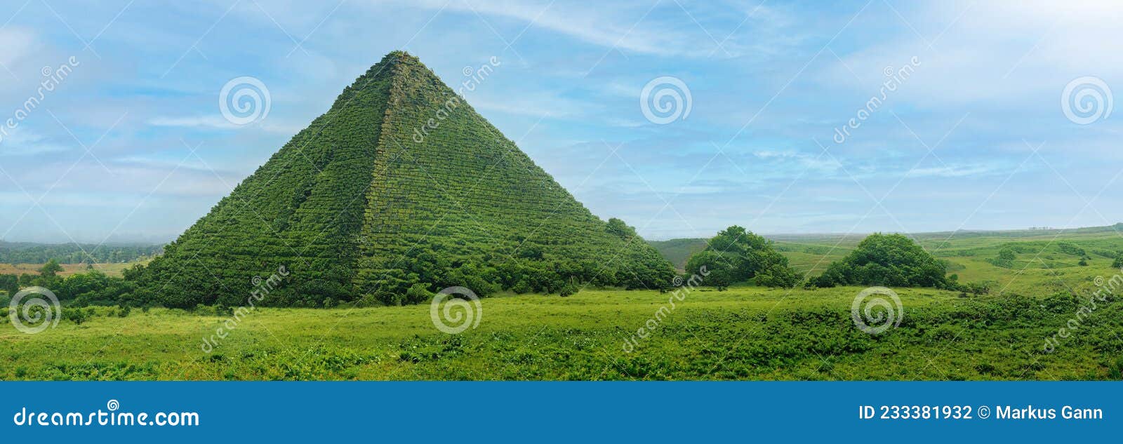 Pyramids in Green Surroundings Stock Photo - Image of clouds, culture ...