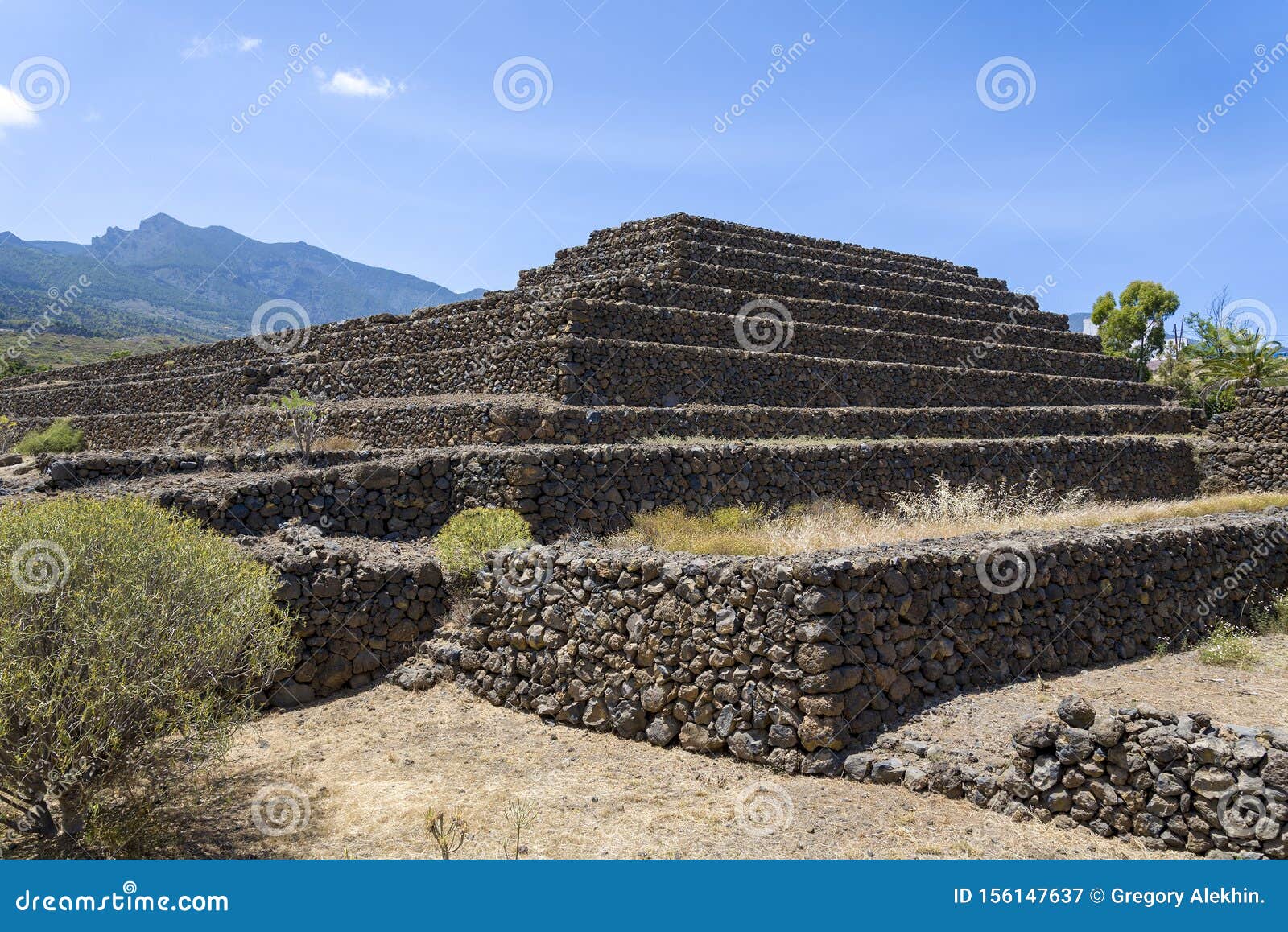 Pyramids of Guimar Rectangular Pyramids Built of Lara Stone Stock Image ...