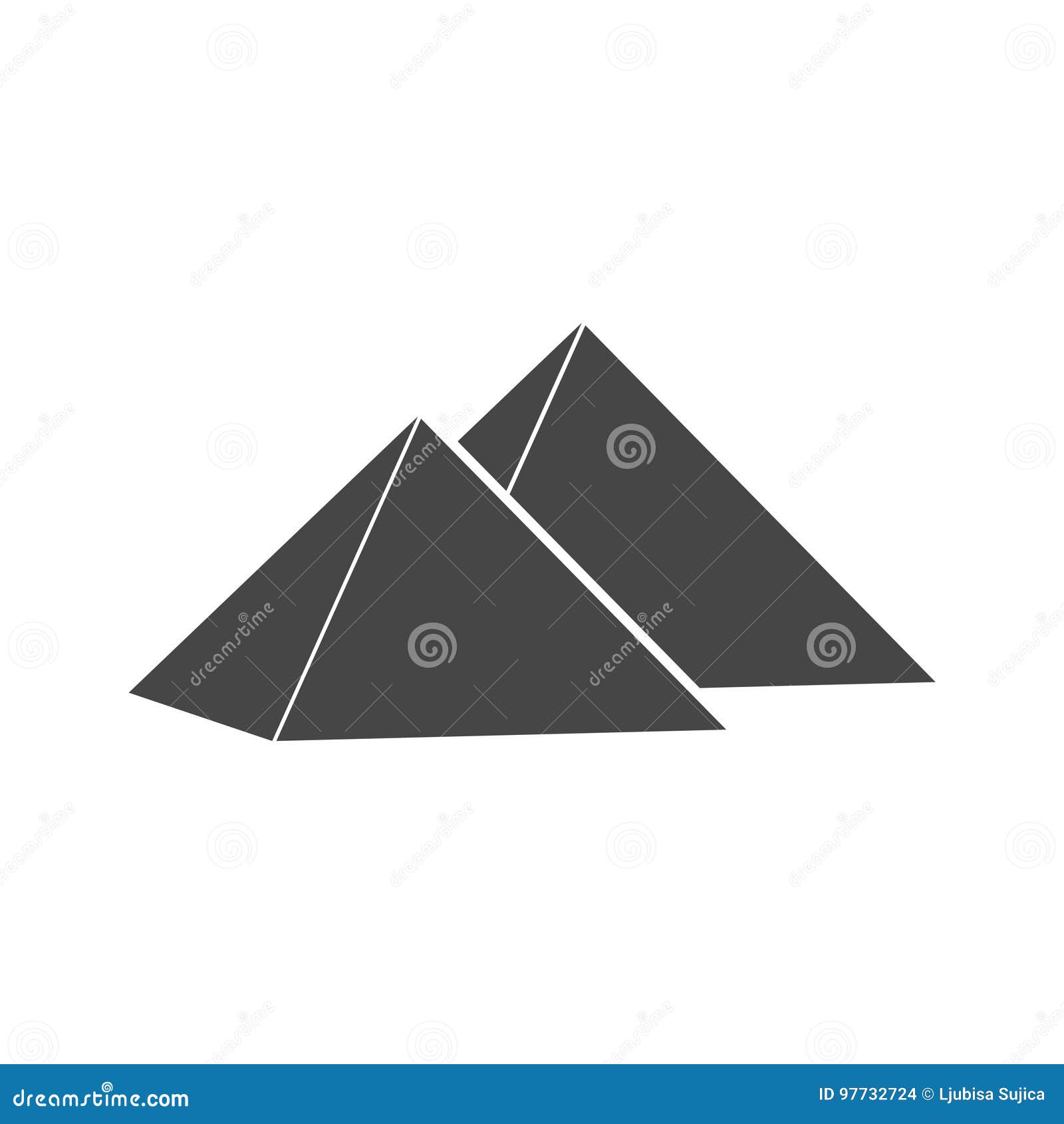 Pyramids icon stock vector. Illustration of horizontal - 97732724