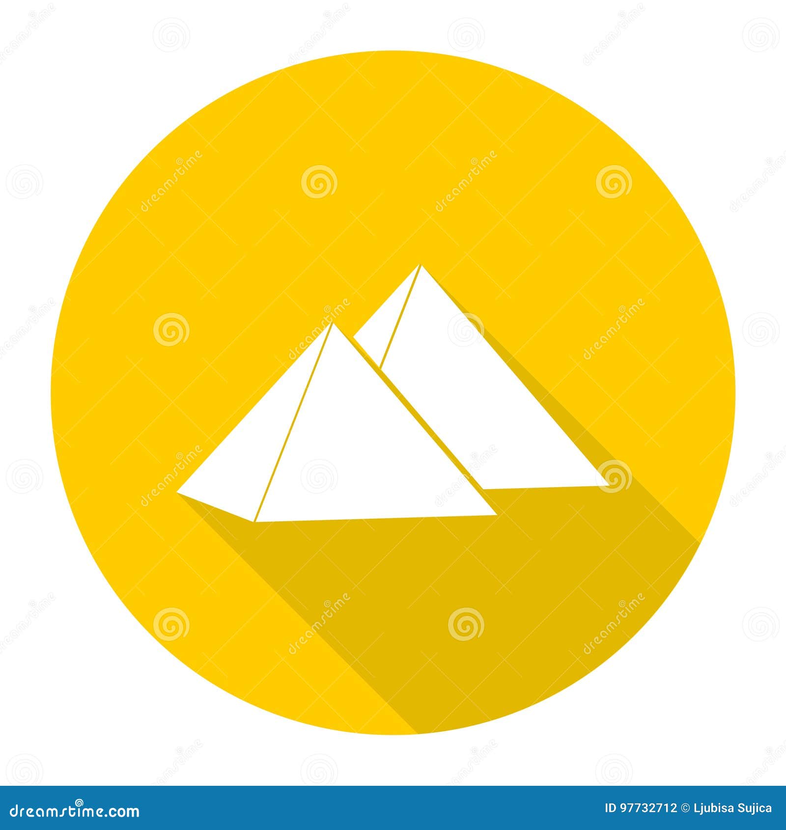 Pyramids Icon with Long Shadow Stock Vector - Illustration of ...