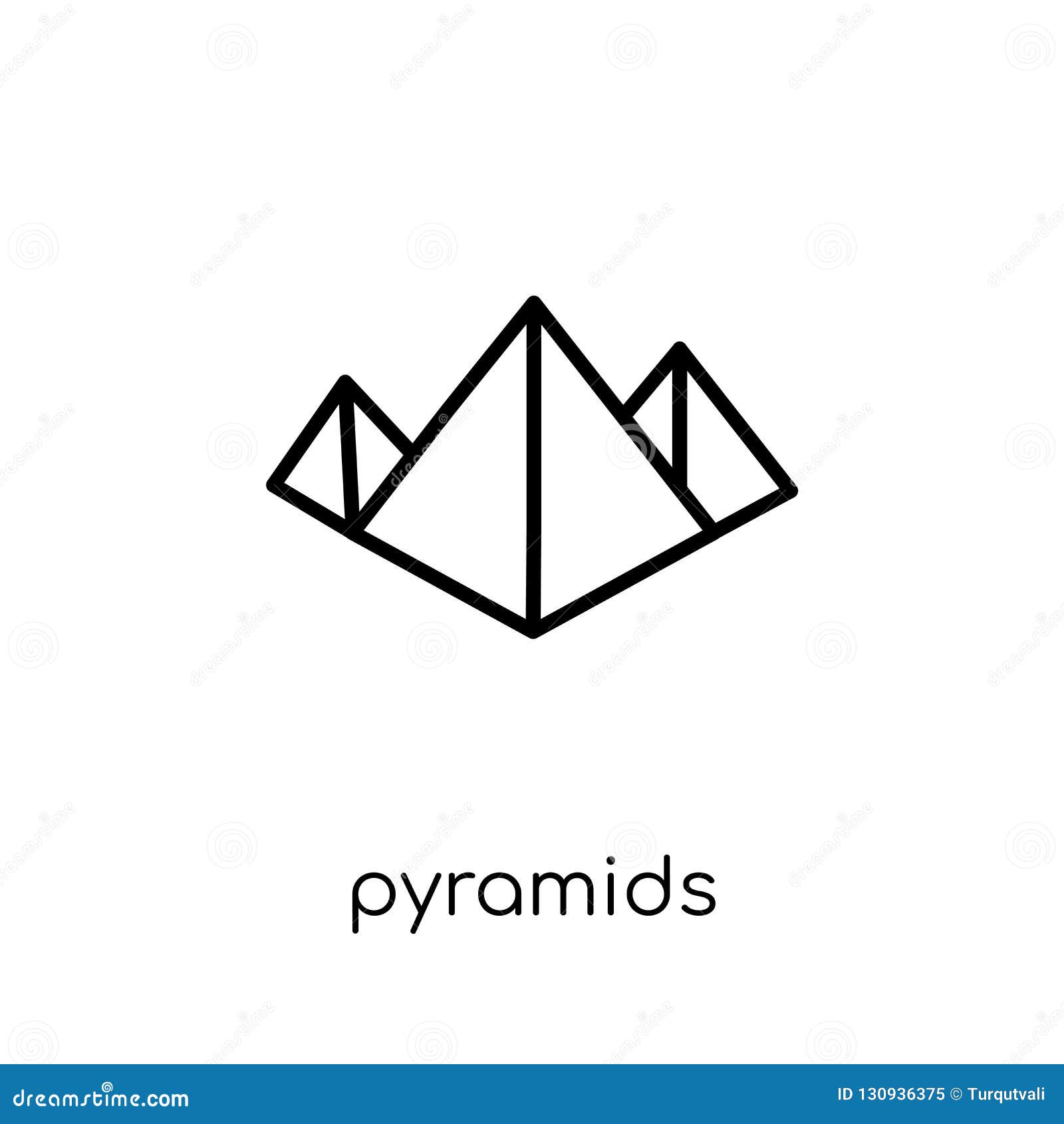 Pyramids Icon. Trendy Modern Flat Linear Vector Pyramids Icon on Stock ...