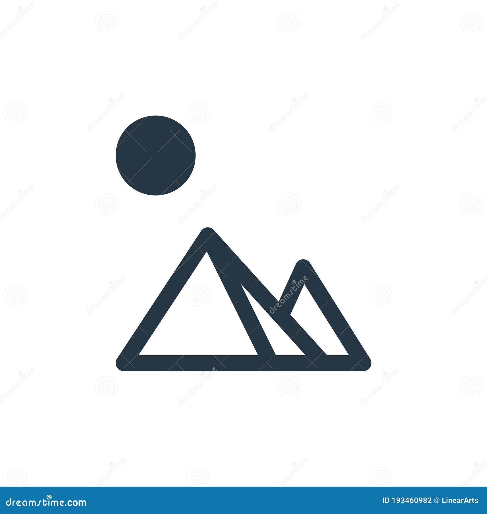 Pyramids Thin Line Icon. Desert Vector Illustration Isolated On White ...