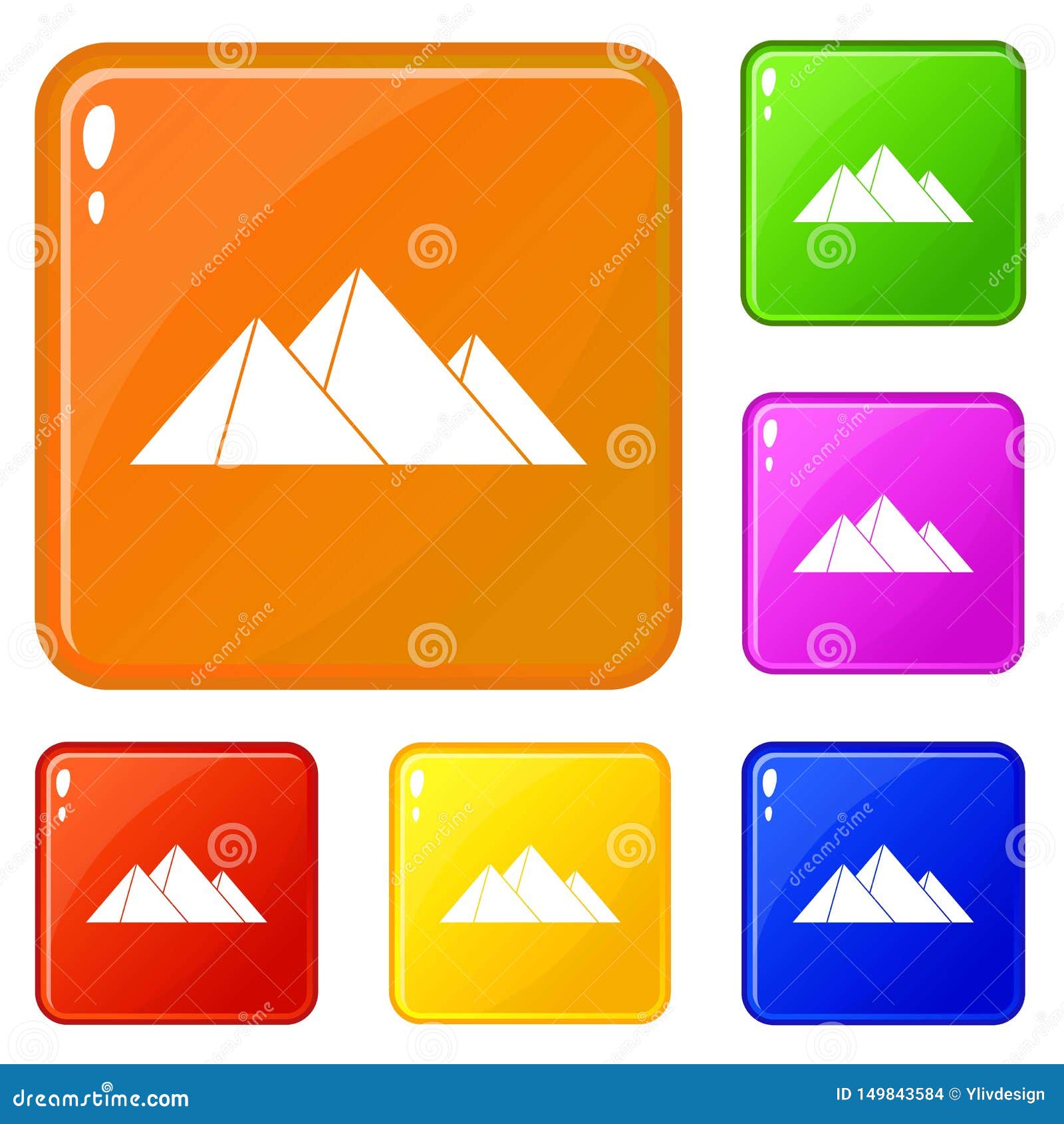 Pyramids Icons Set Vector Color Stock Vector - Illustration of black ... Pyramids Icons Set Vector Color Stock Vector - Illustration of black ...