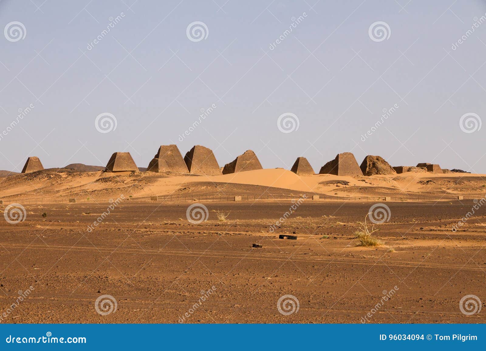 Pyramids of Meroe stock photo. Image of nubian, meroe - 96034094