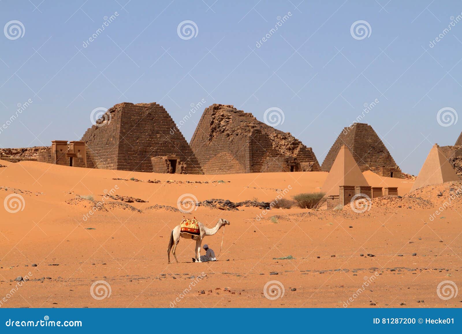 Pyramids of Meroe in the Sahara of Sudan Editorial Image - Image of ...
