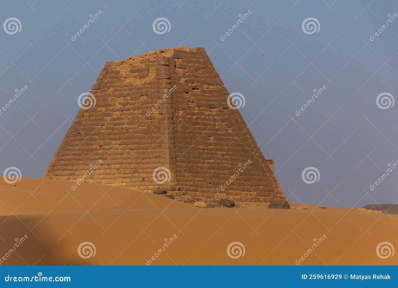 Pyramids of Meroe in Sud stock image. Image of site - 259616929