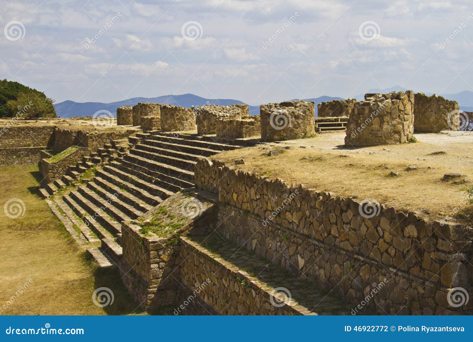 Pyramids in Monte Alban, Mexico. Stock Photo - Image of archeology ...