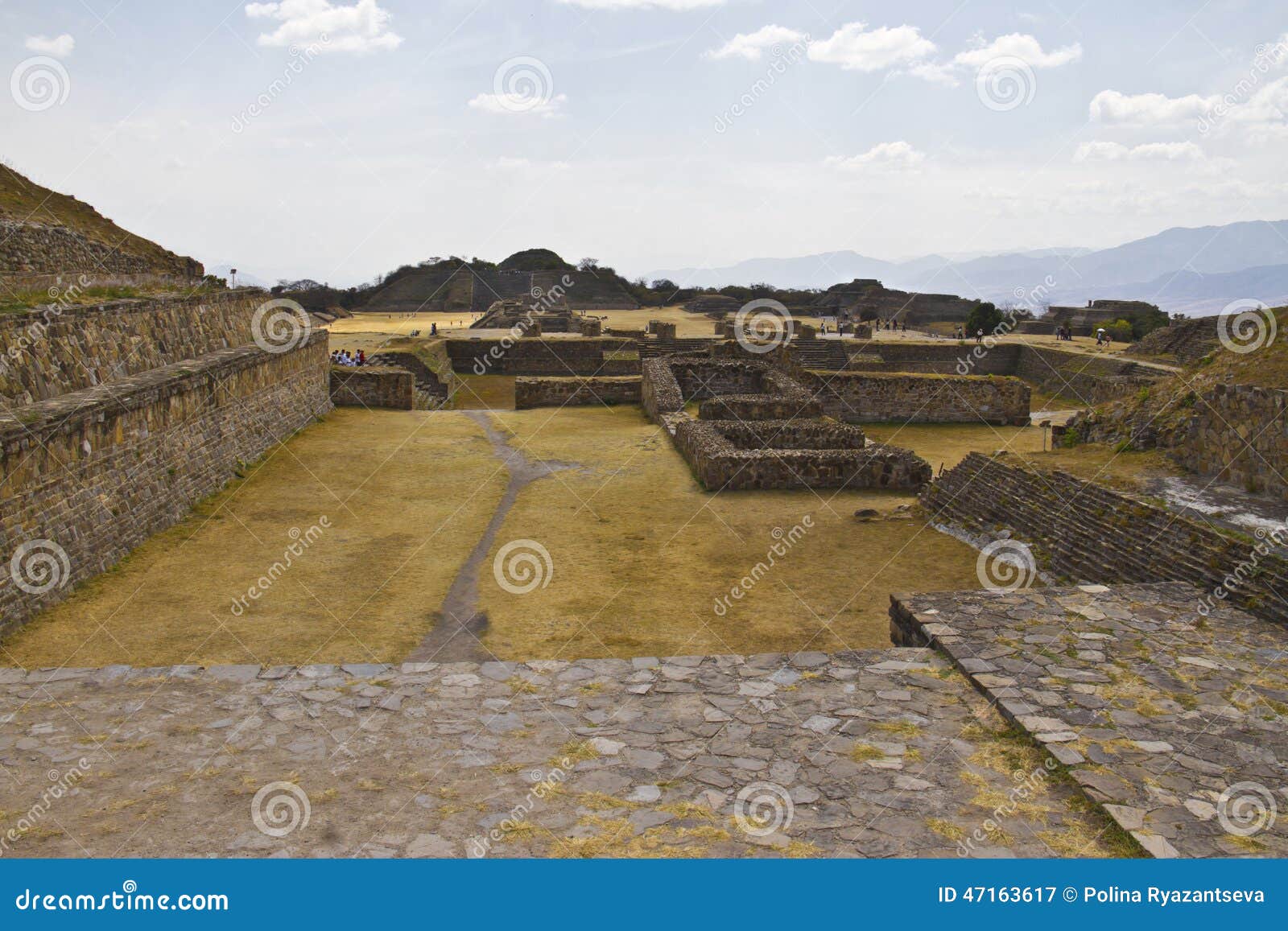 Pyramids of Monte Alban, Mexico. Stock Image - Image of classical ...