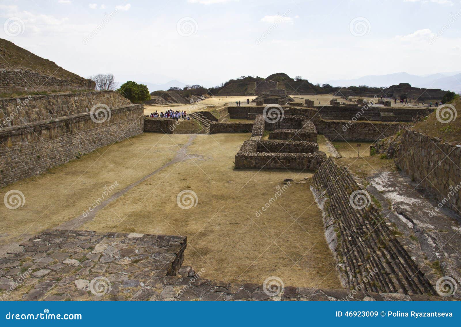 Pyramids of Monte Alban, Oaxaca, Mexico. Stock Image - Image of ...