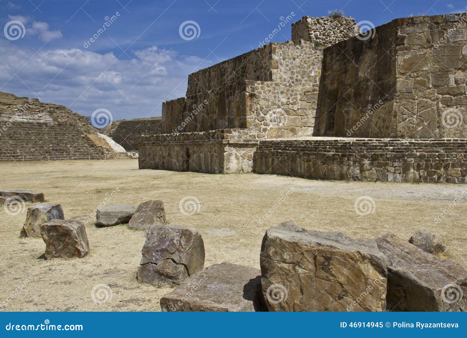 The Pyramids of Monte Alban, Oaxaca, Mexico Stock Image - Image of ...